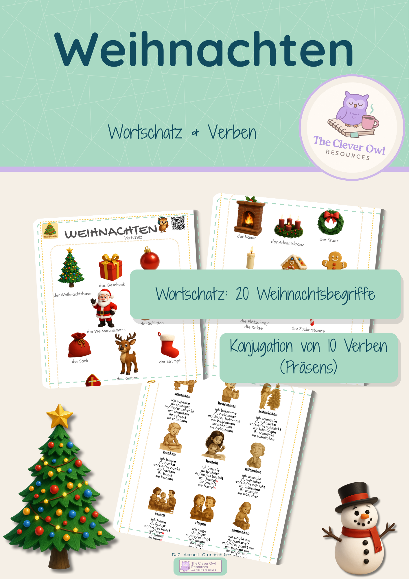 Weihnachten - Wortschatz & Verben – Unterrichtsmaterial im Fach DaZ/DaF