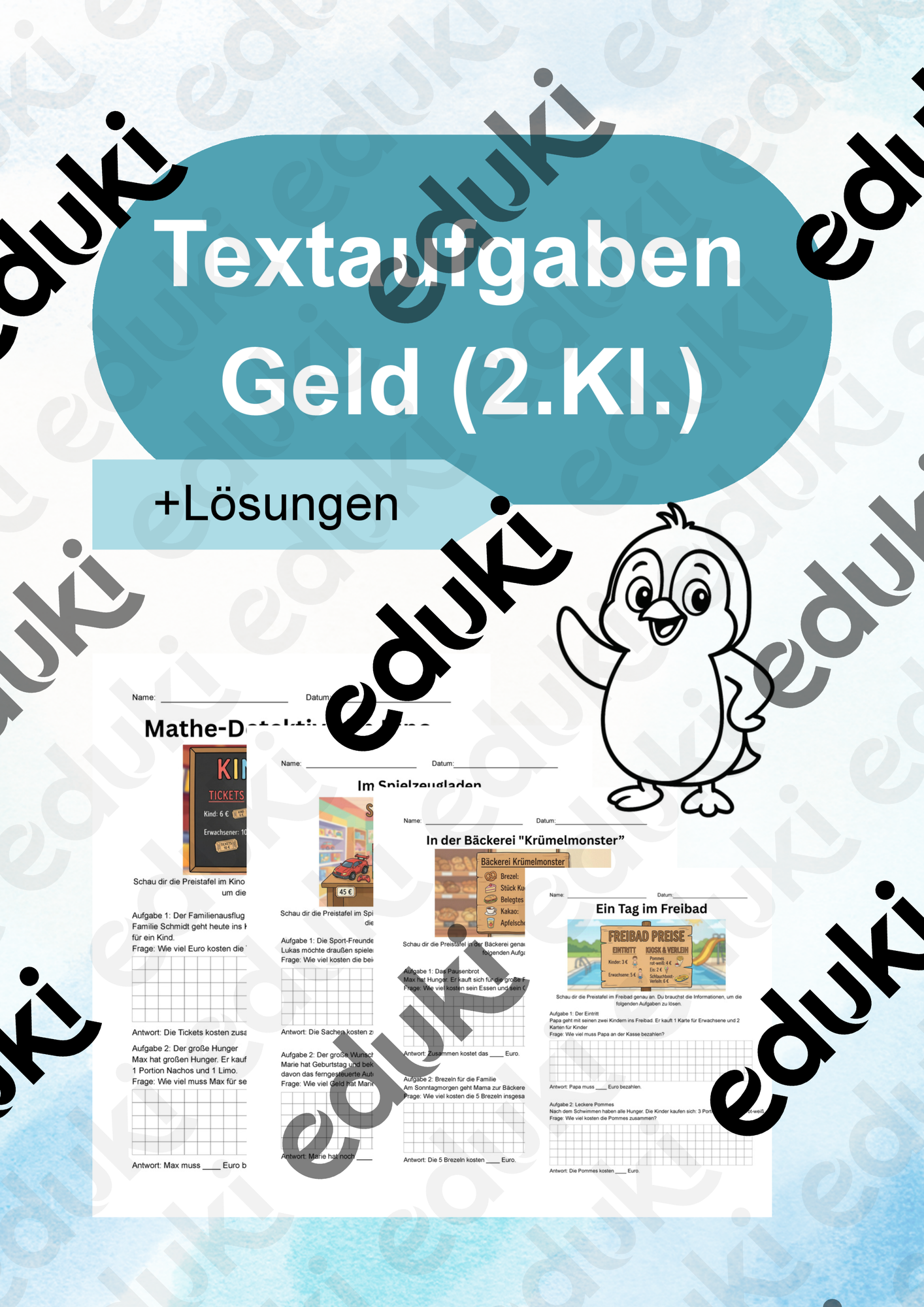 Arbeitsblätter - Sachaufgaben Geld – Unterrichtsmaterial im Fach Mathematik