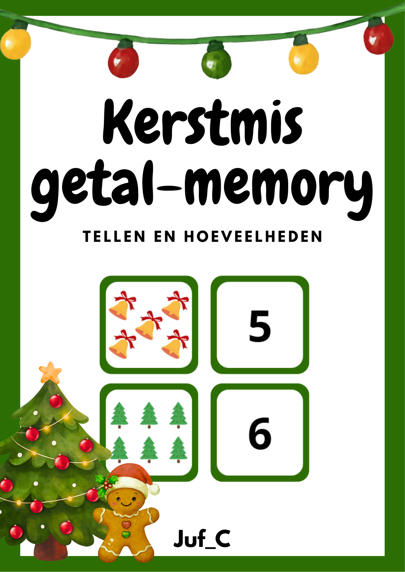 Kerst Getal Memory – Cijfers & Hoeveelheden - Lesmateriaal in de vakken ...