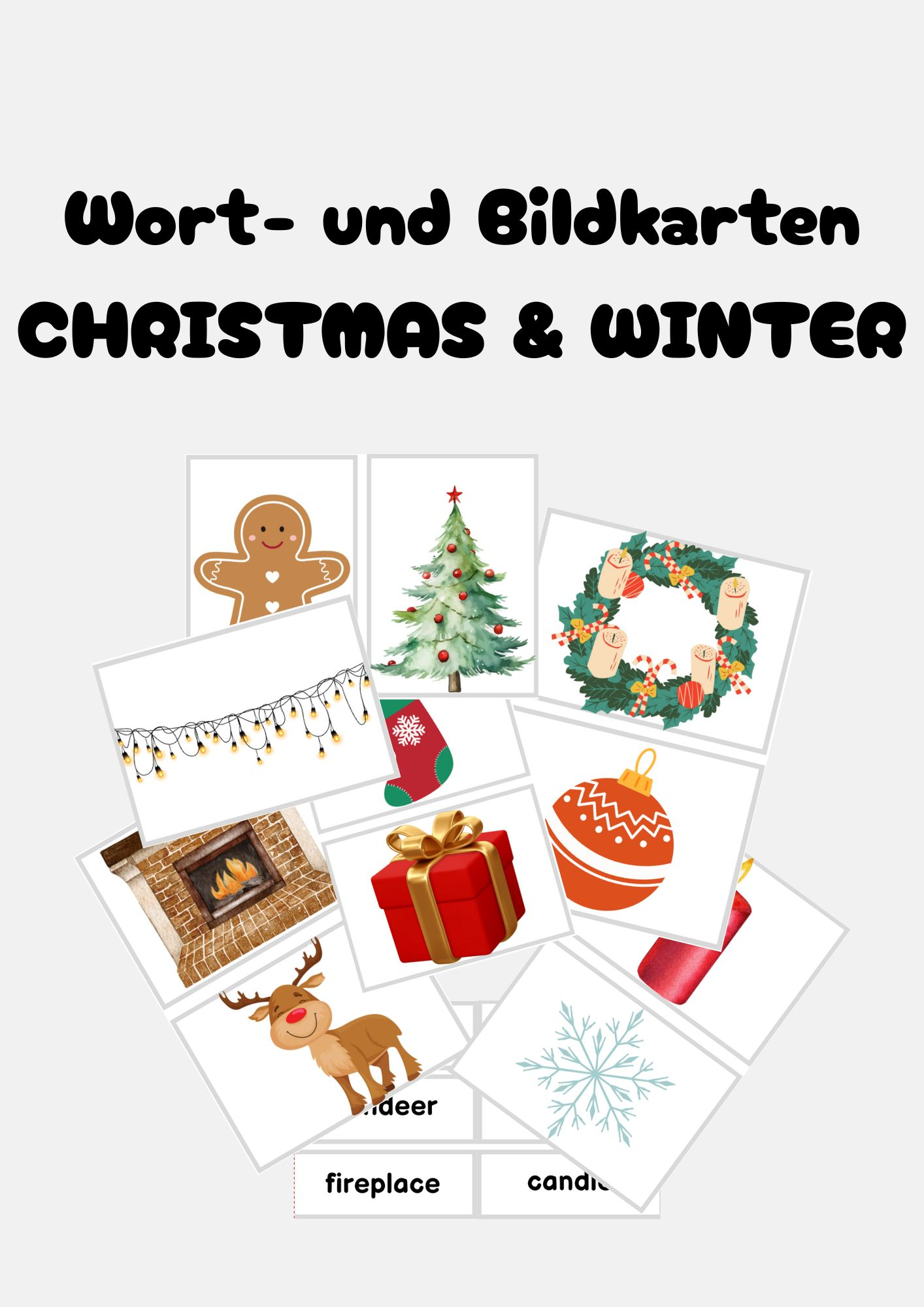 Flashcards Bild- & Wortkarten Christmas Winter Weihnachten ...