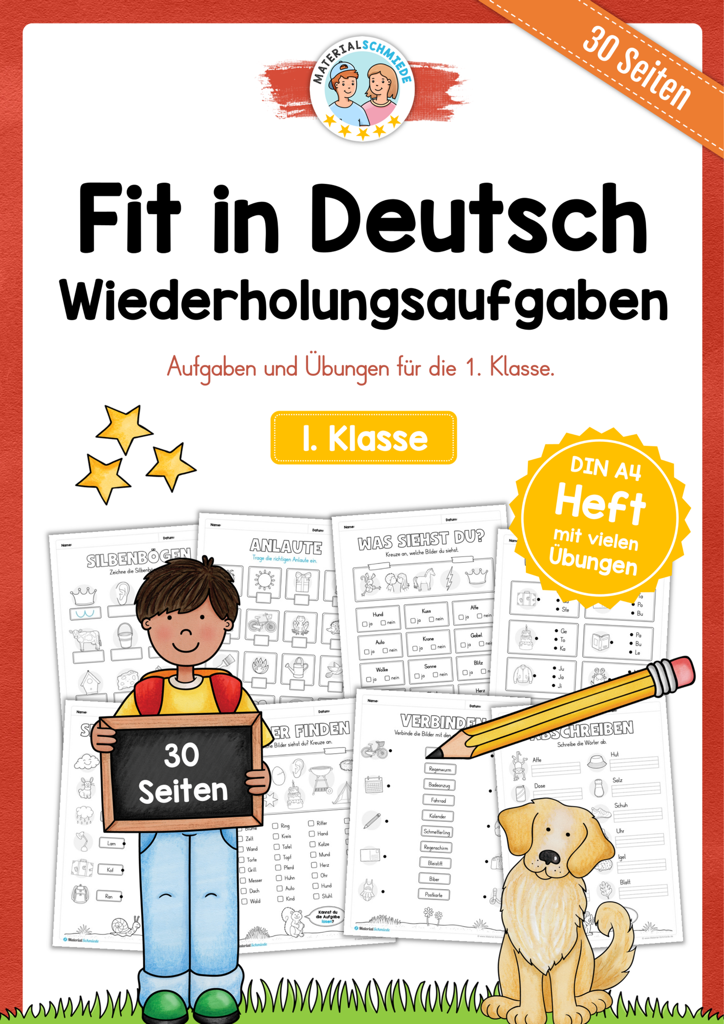 Deutsch 1. Klasse - Aufgaben zur Wiederholung (30 Arbeitsblätter ...