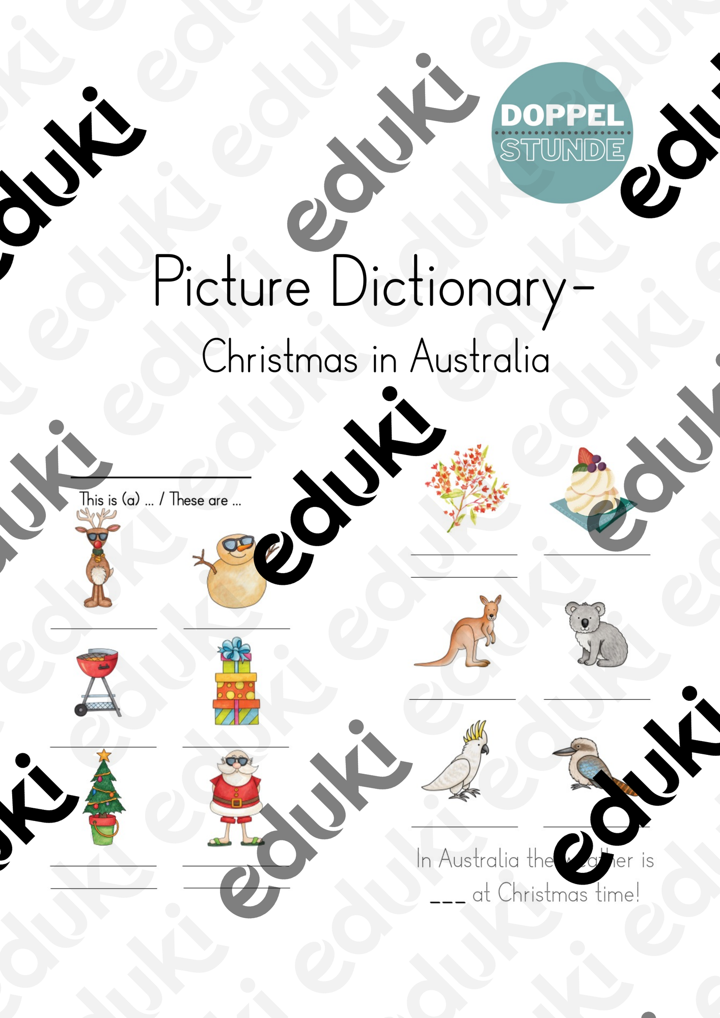 Picture Dictionary "Christmas in Australia" Bilderwörterbuch ...