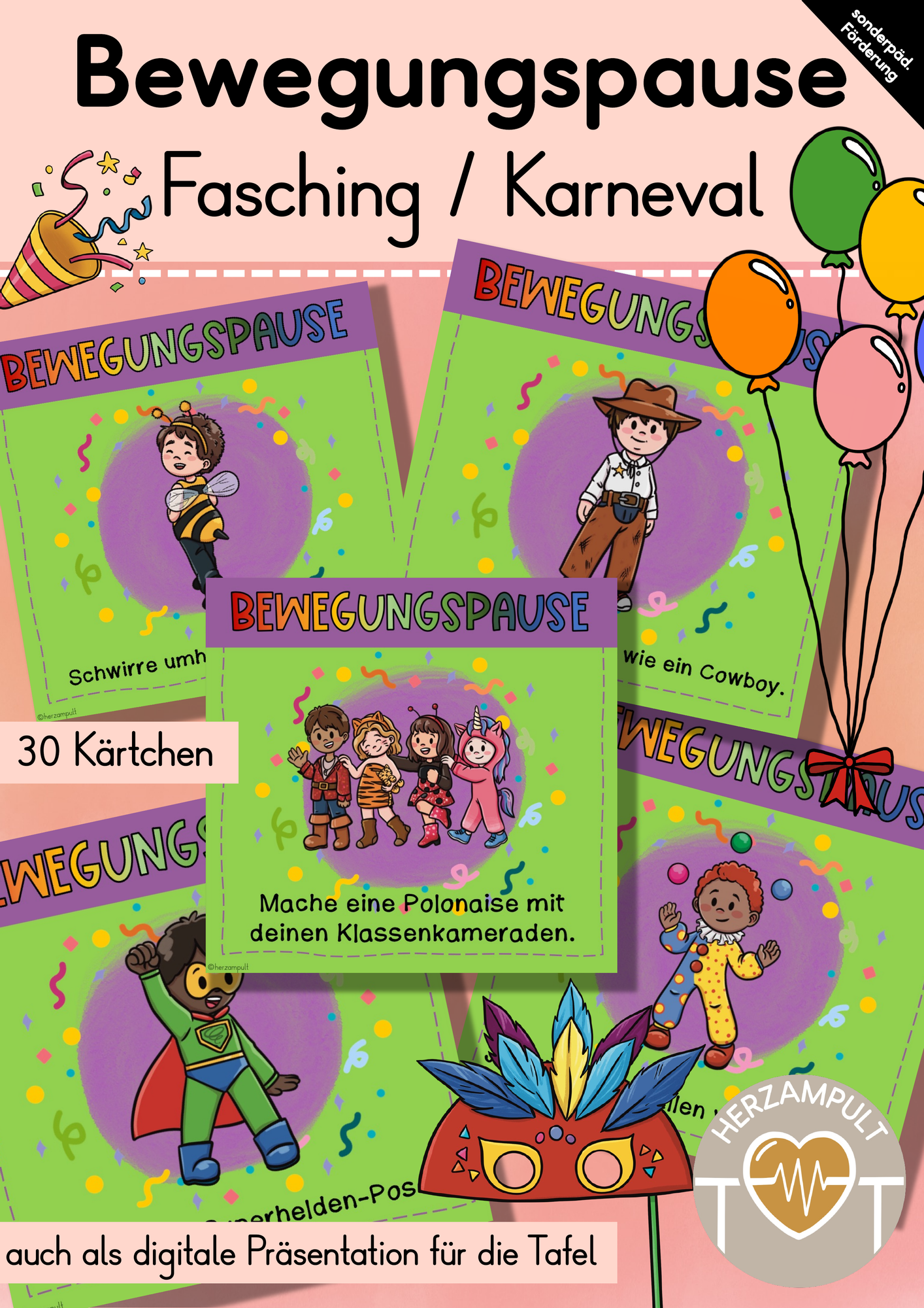 Bewegungspause: Fasching / Fastnacht / Karneval – Unterrichtsmaterial ...