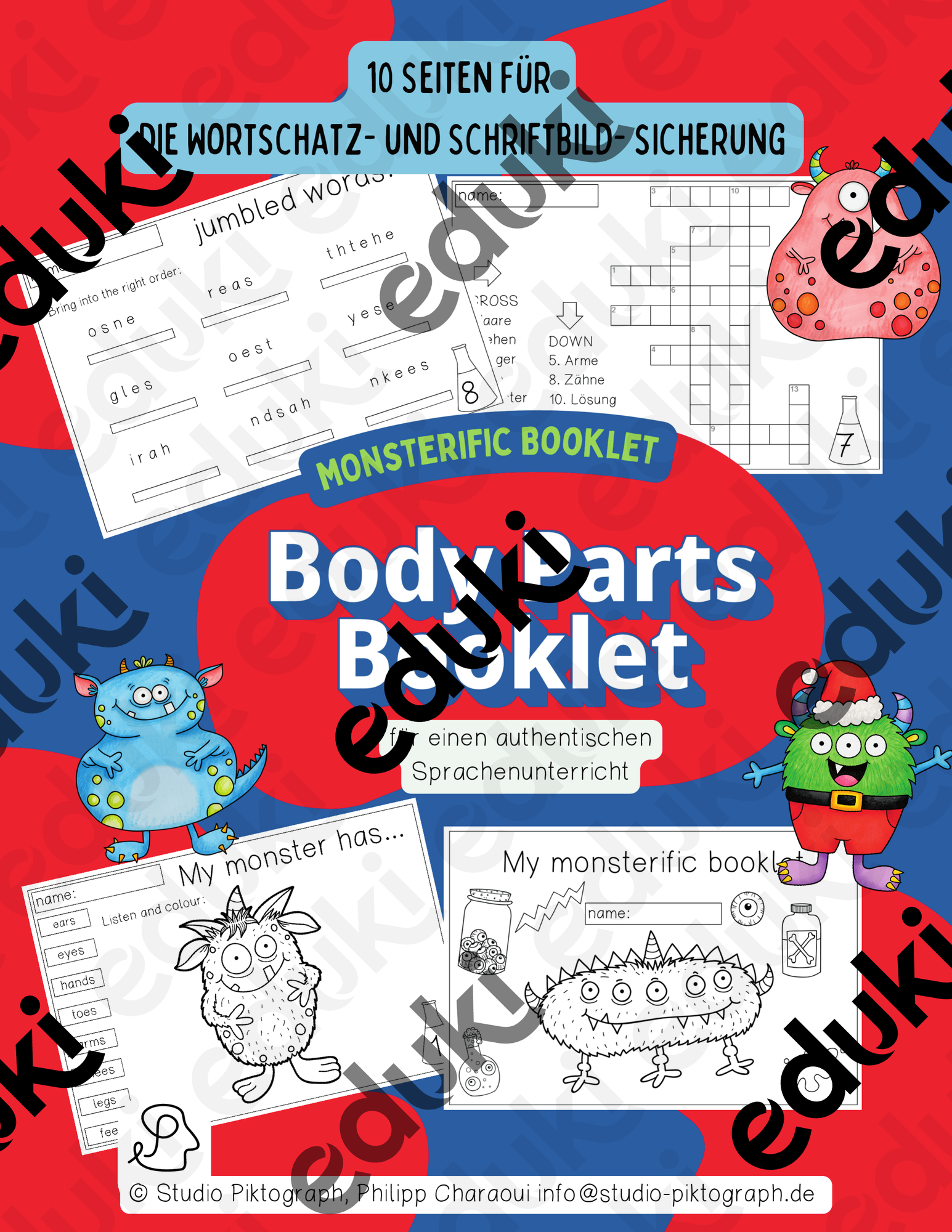 Monsterific Body Parts Booklet - Wortschatz Körper ...