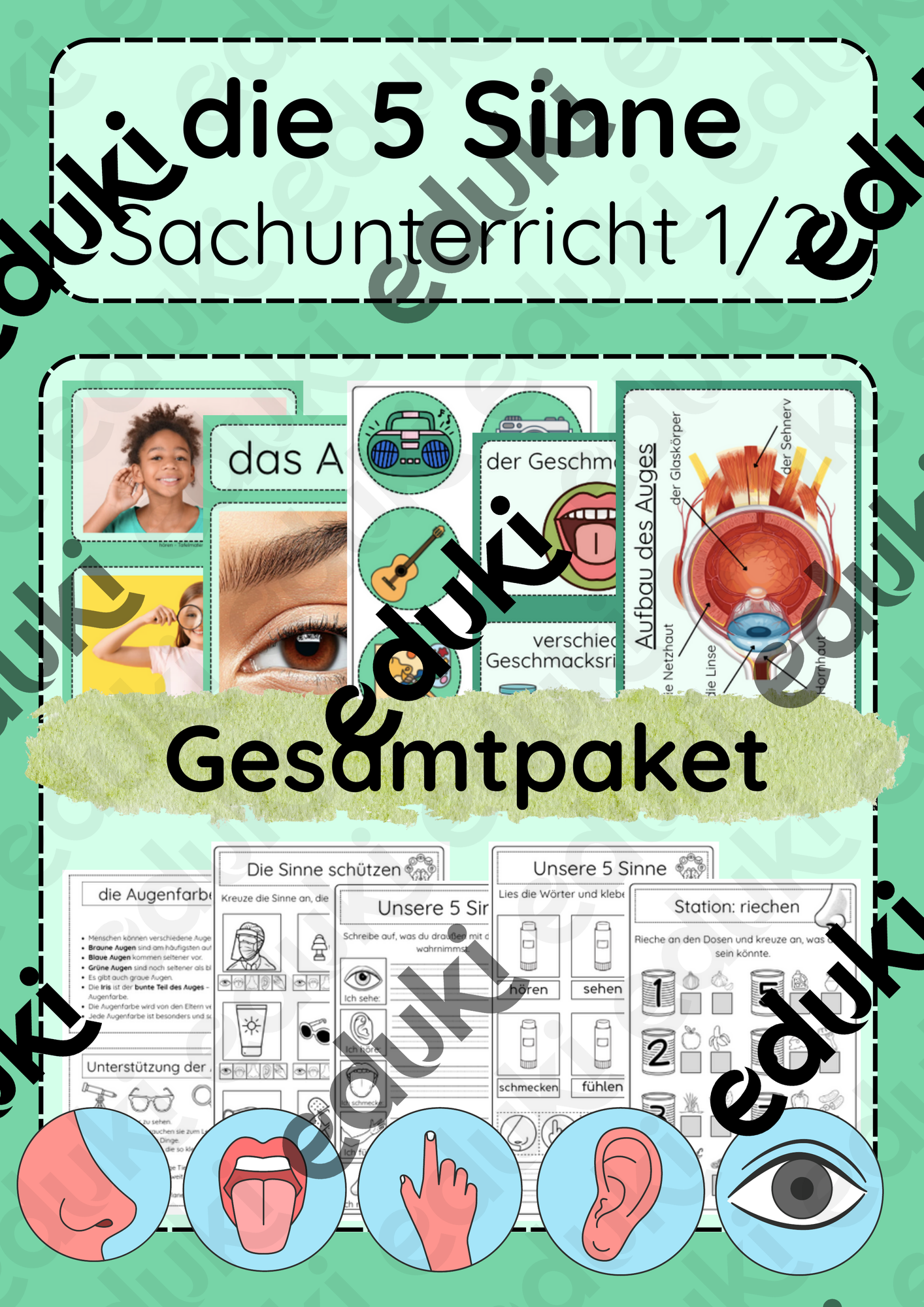 die 5 Sinne Sachunterricht 1 & 2 Komplettpaket unsere Sinne ...