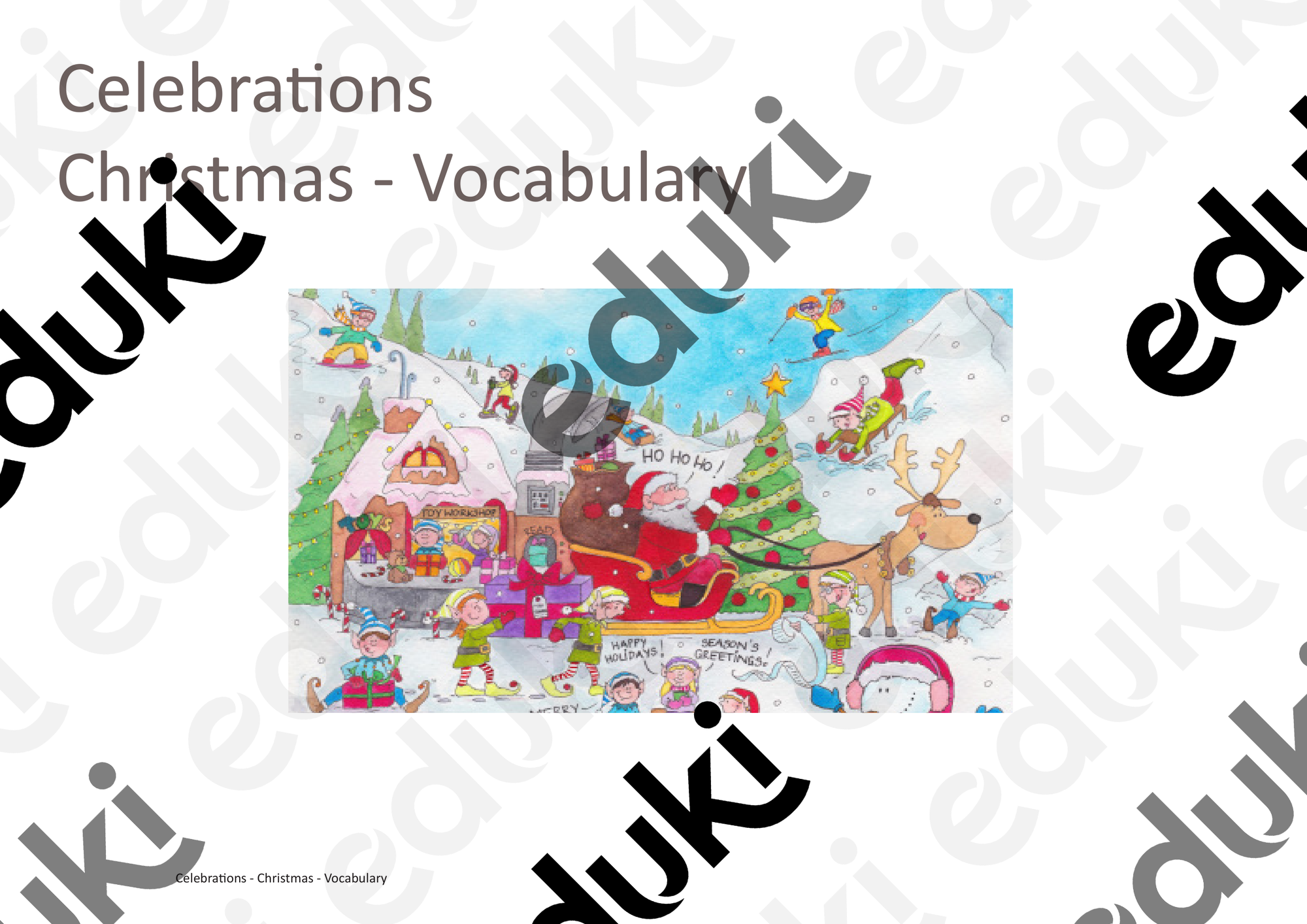 Christmas Vocabulary Cards – Unterrichtsmaterial im Fach Englisch