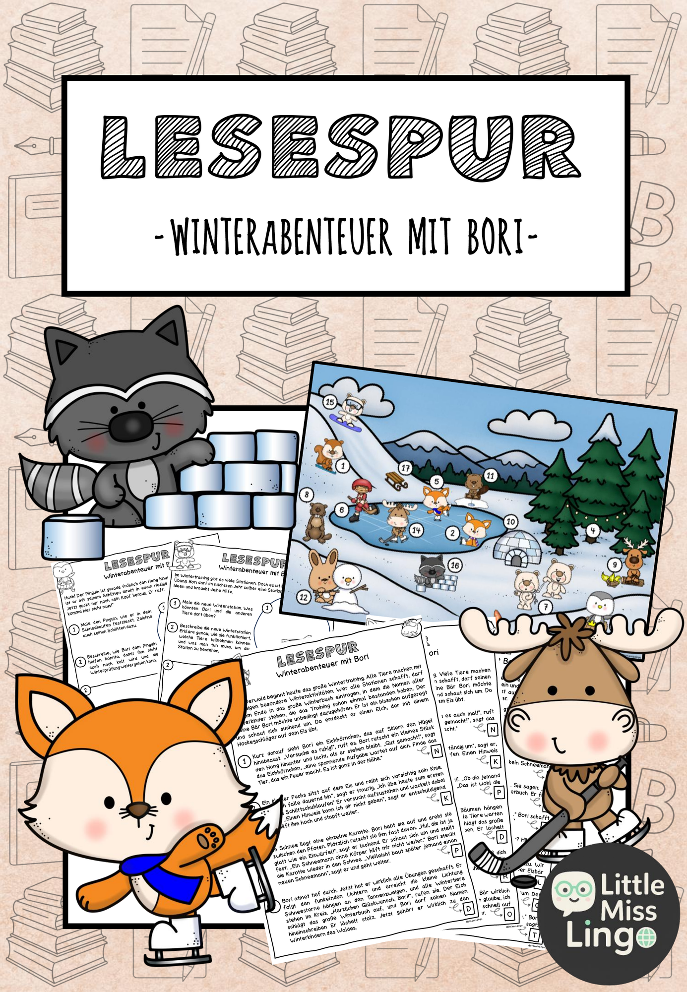 Lesespur Winter Klasse 3 / Klasse 4 - Winterabenteuer mit Bori ...