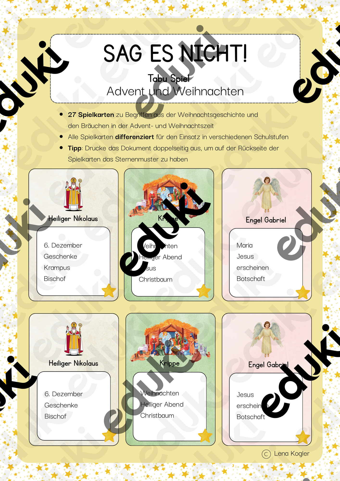 Sag es nicht! - Advent und Weihnachten – Unterrichtsmaterial im Fach ...