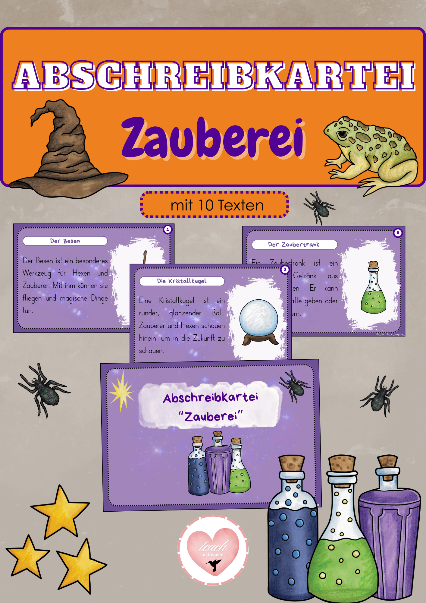 Abschreibkartei - Zauberei (Klasse 1) – Unterrichtsmaterial im Fach Deutsch