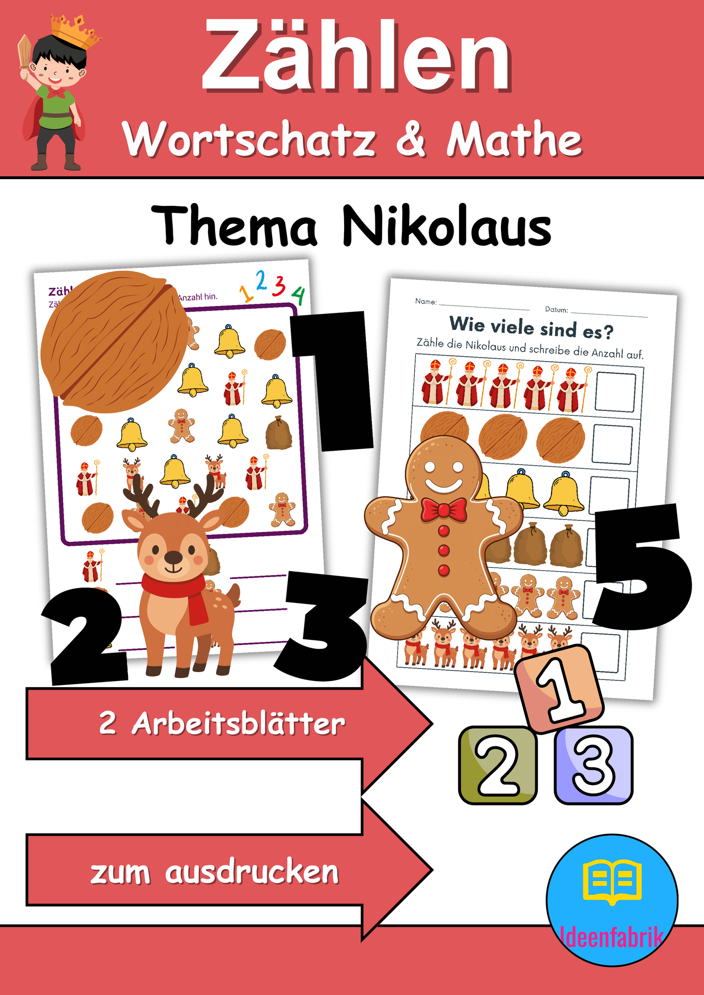 Nikolaus Zählen/Mathematik - Klasse 1 und 2 – Unterrichtsmaterial in ...