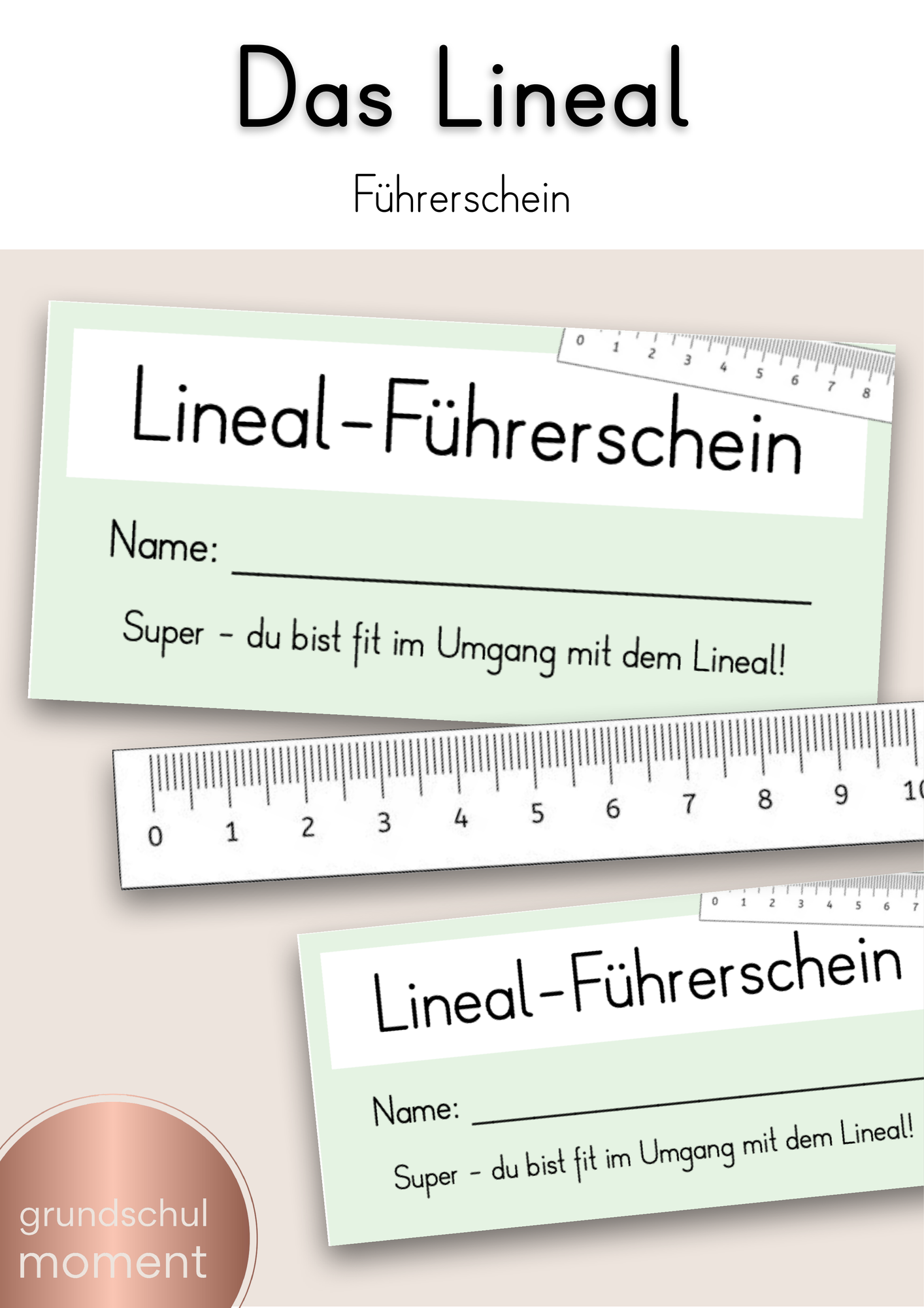 Das Lineal / Führerschein – Unterrichtsmaterial im Fach Mathematik