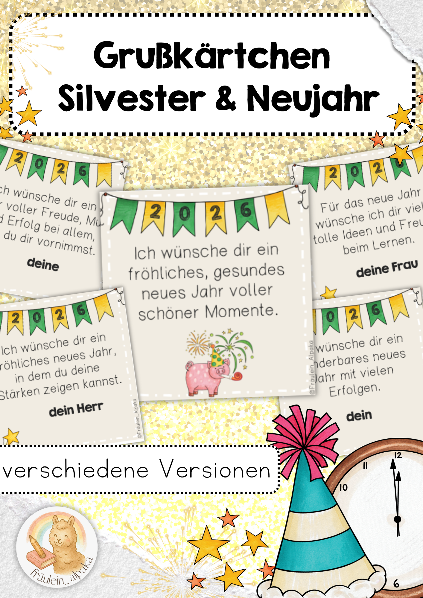 Grußkarten - Silvester und Neujahr | Frohes neues Jahr | 2026 ...