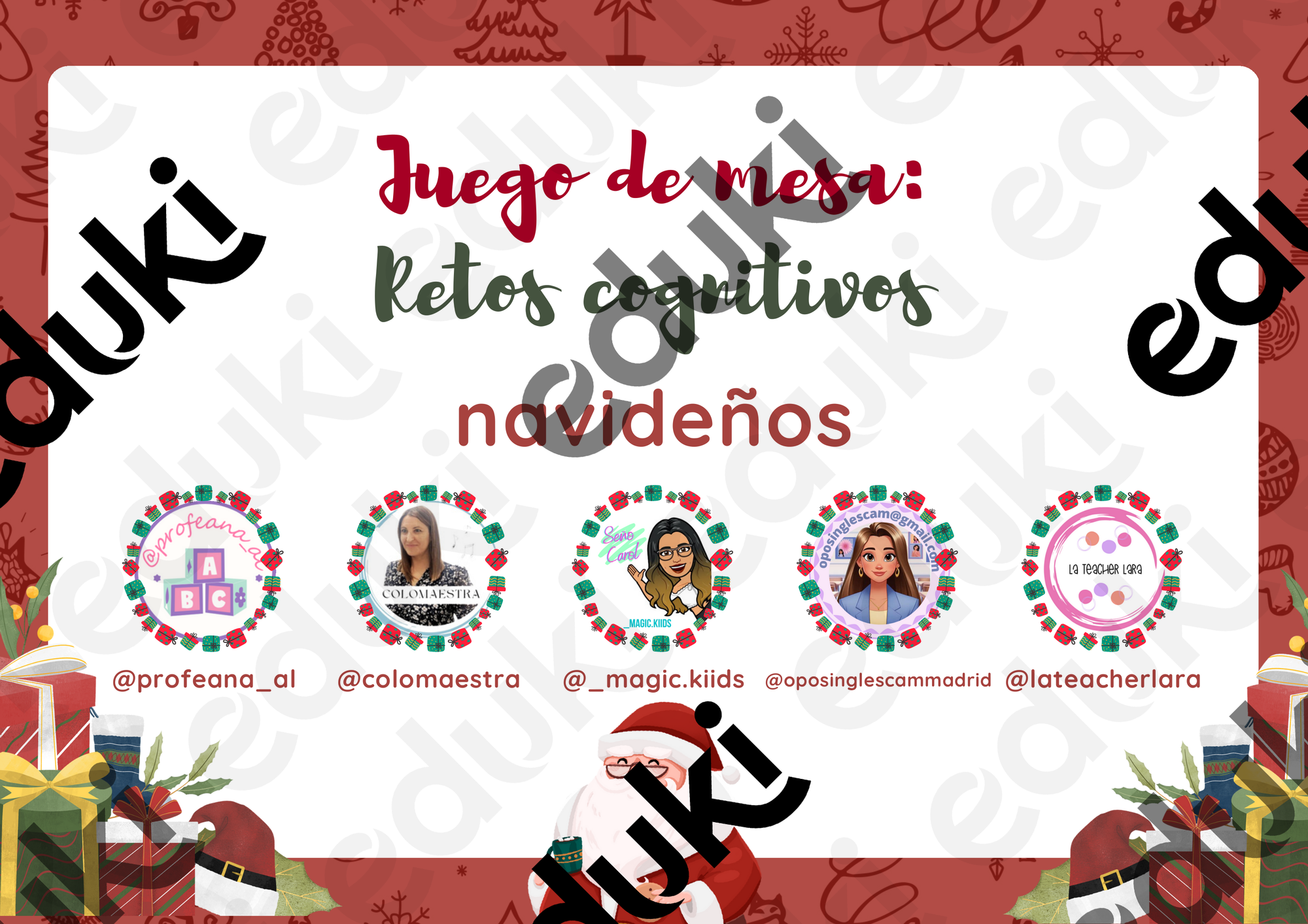 Juego de Mesa Retos Cognitivos de Navidad - material de la siguiente ...