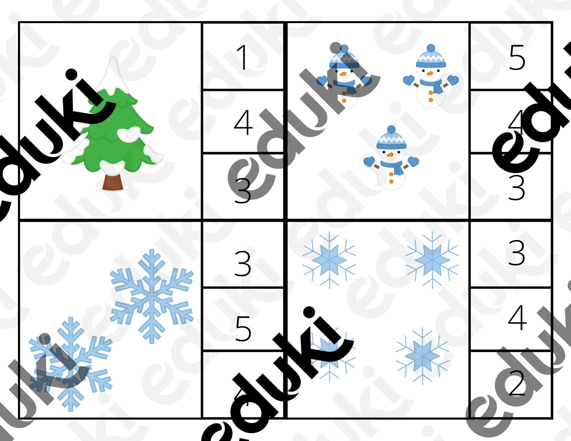 Cartes à Pinces d’Hiver 1–10| Activité Mathématique - Ressource ...