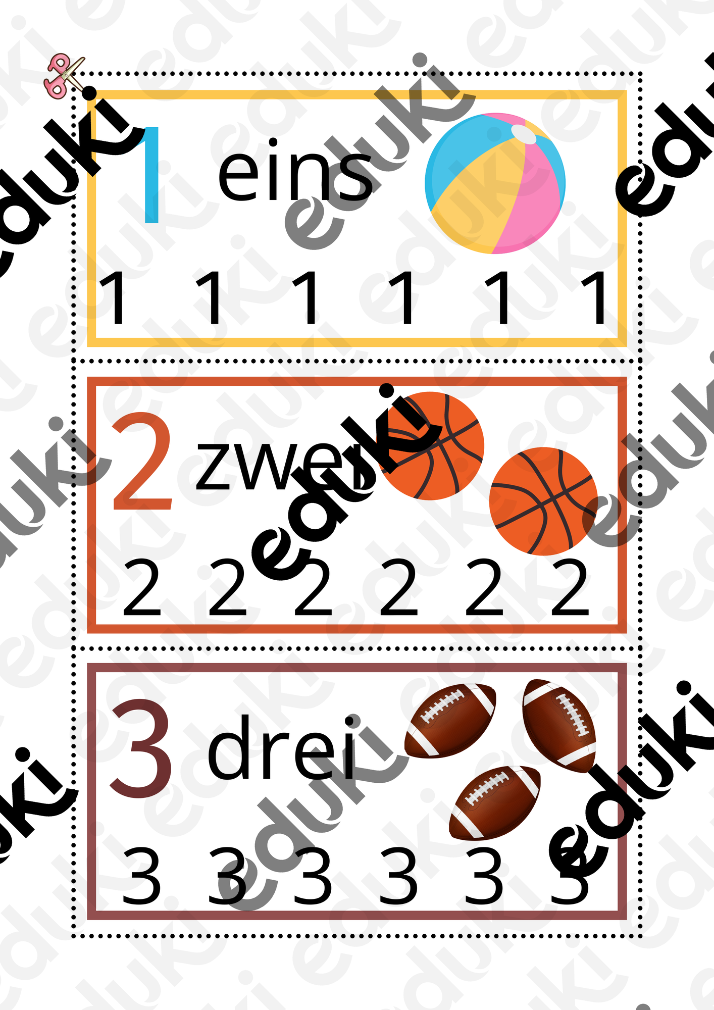 Ich lerne die Zahlen von 1 bis 10 – Unterrichtsmaterial im Fach Mathematik