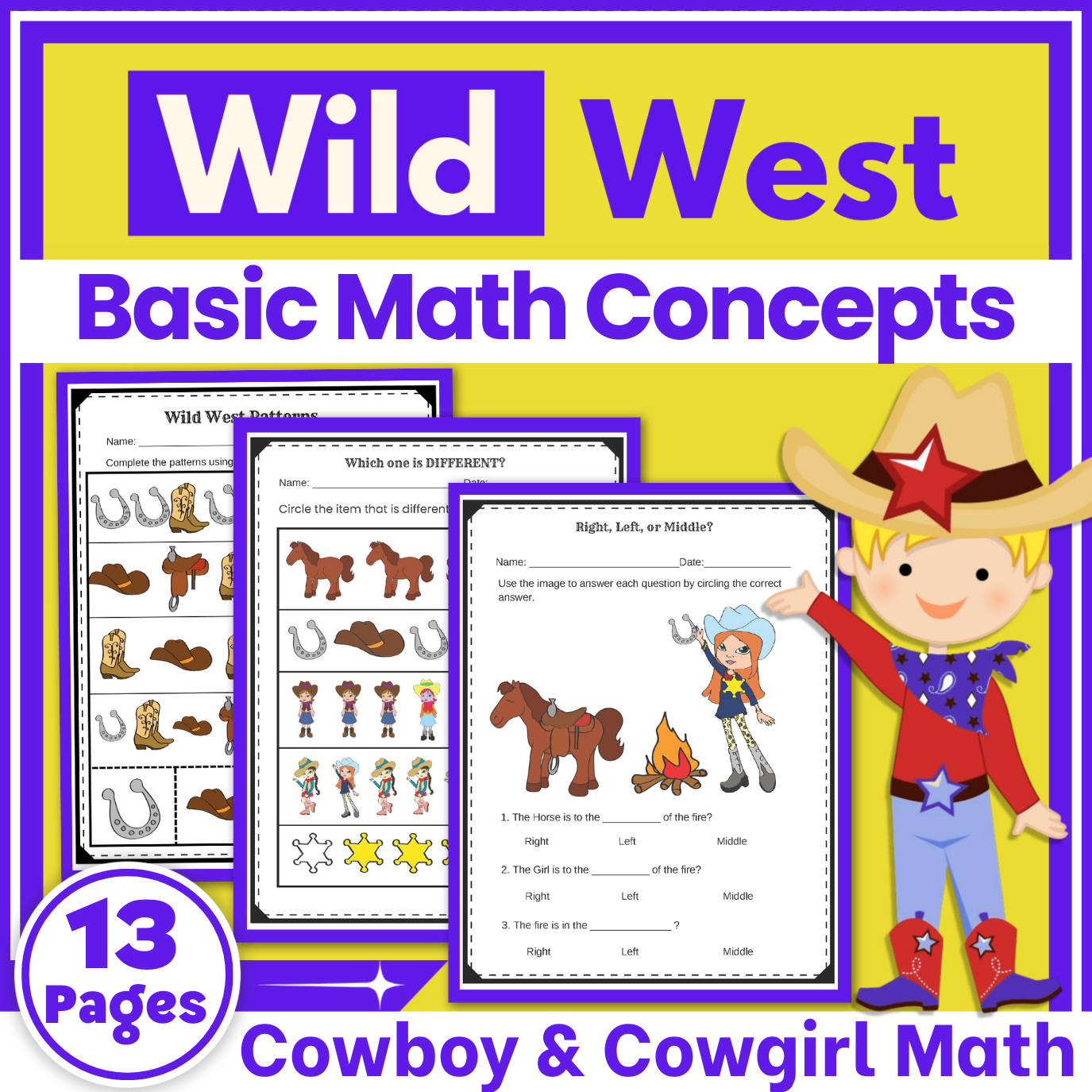 Wild West Basic Math Concepts (13 Pages) – Unterrichtsmaterial in den ...