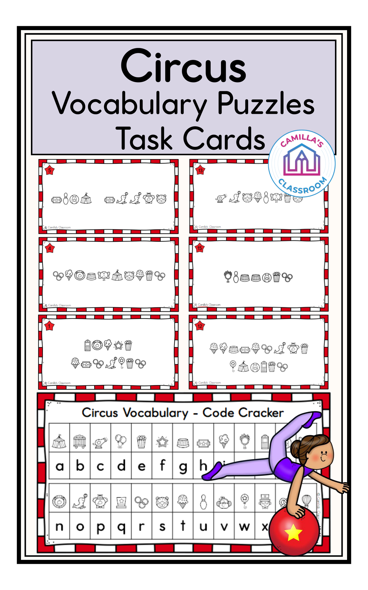 Circus Vocabulary - Puzzle Task Cards – Unterrichtsmaterial im Fach ...