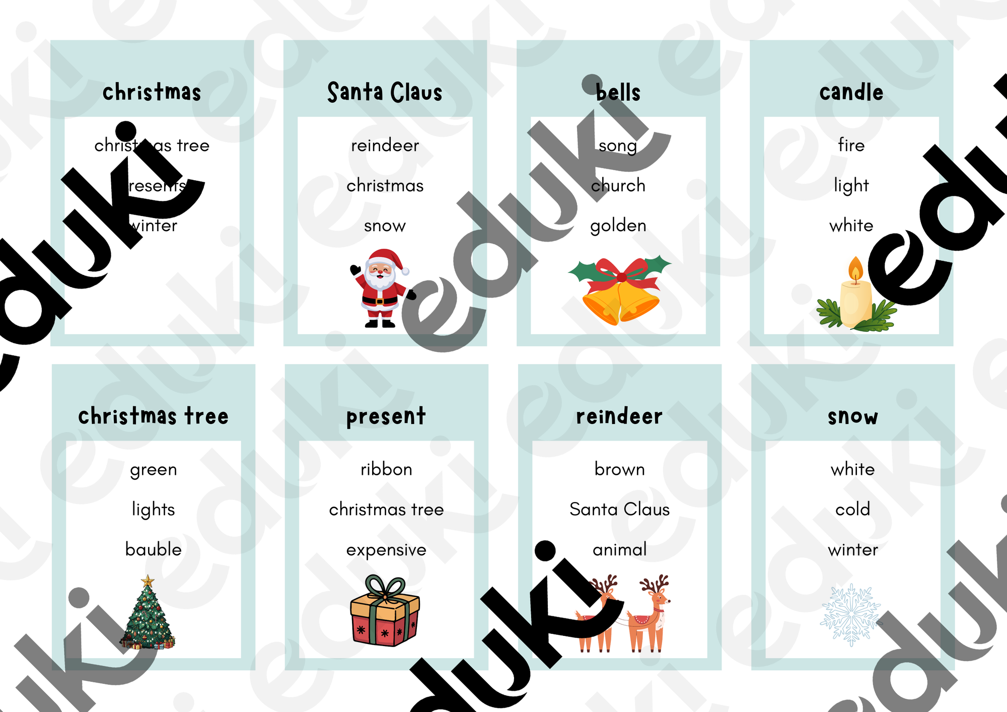 Englisch_christmas_ vocabulary game – Unterrichtsmaterial im Fach Englisch