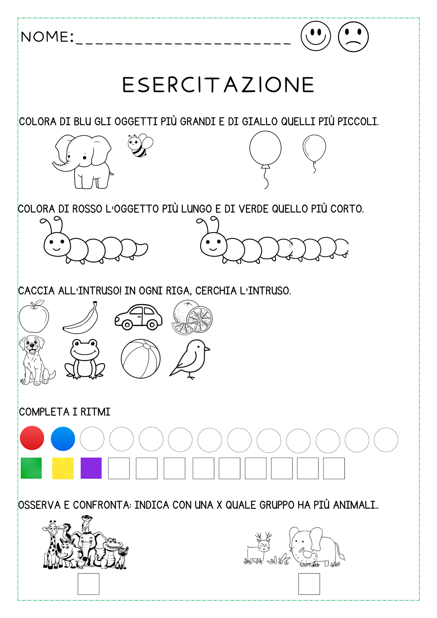 Esercitazione di matematica - classe 1 primaria - Materiale didattico ...