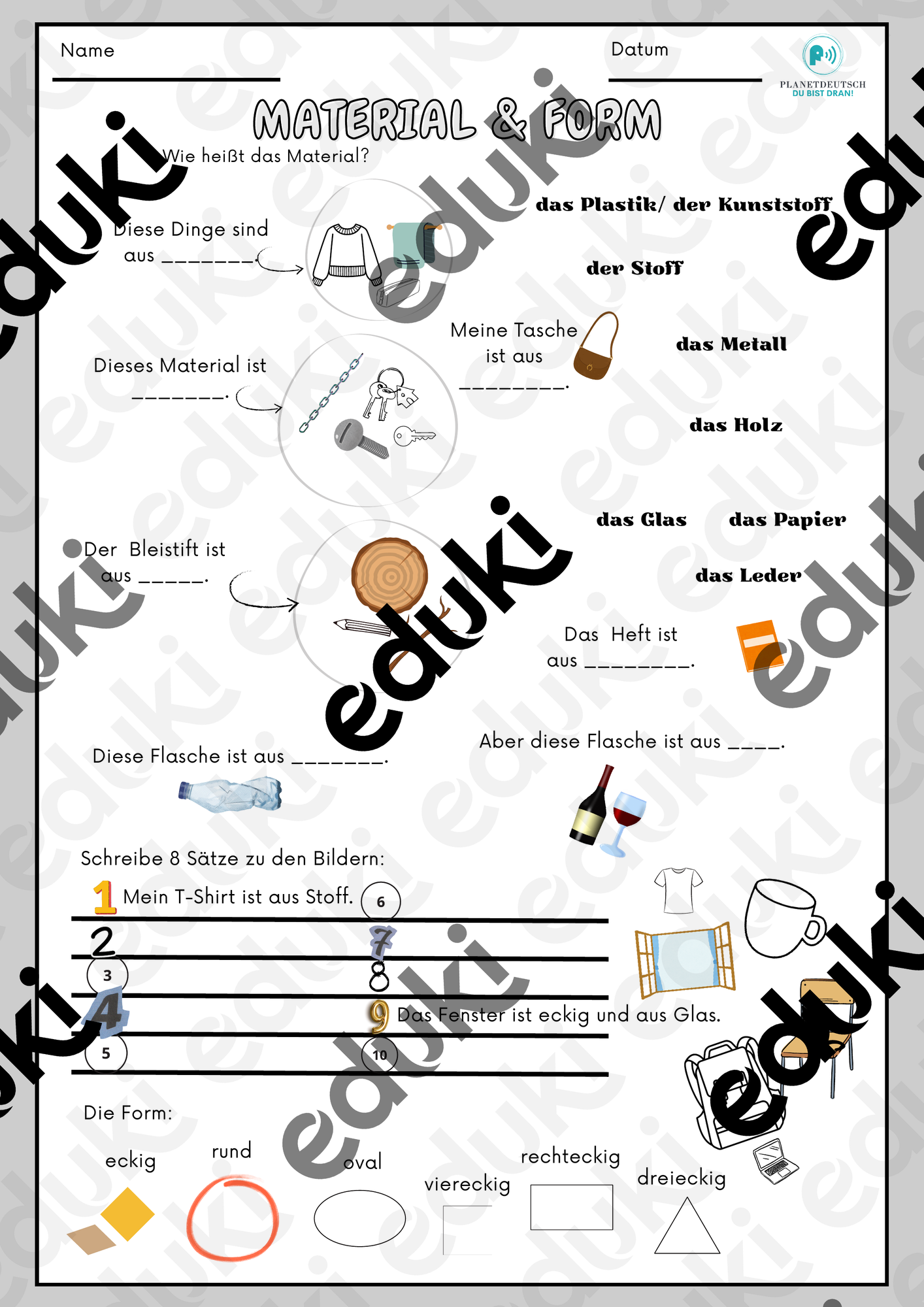 A1_Formen Material beschreiben einfach – Unterrichtsmaterial im Fach ...