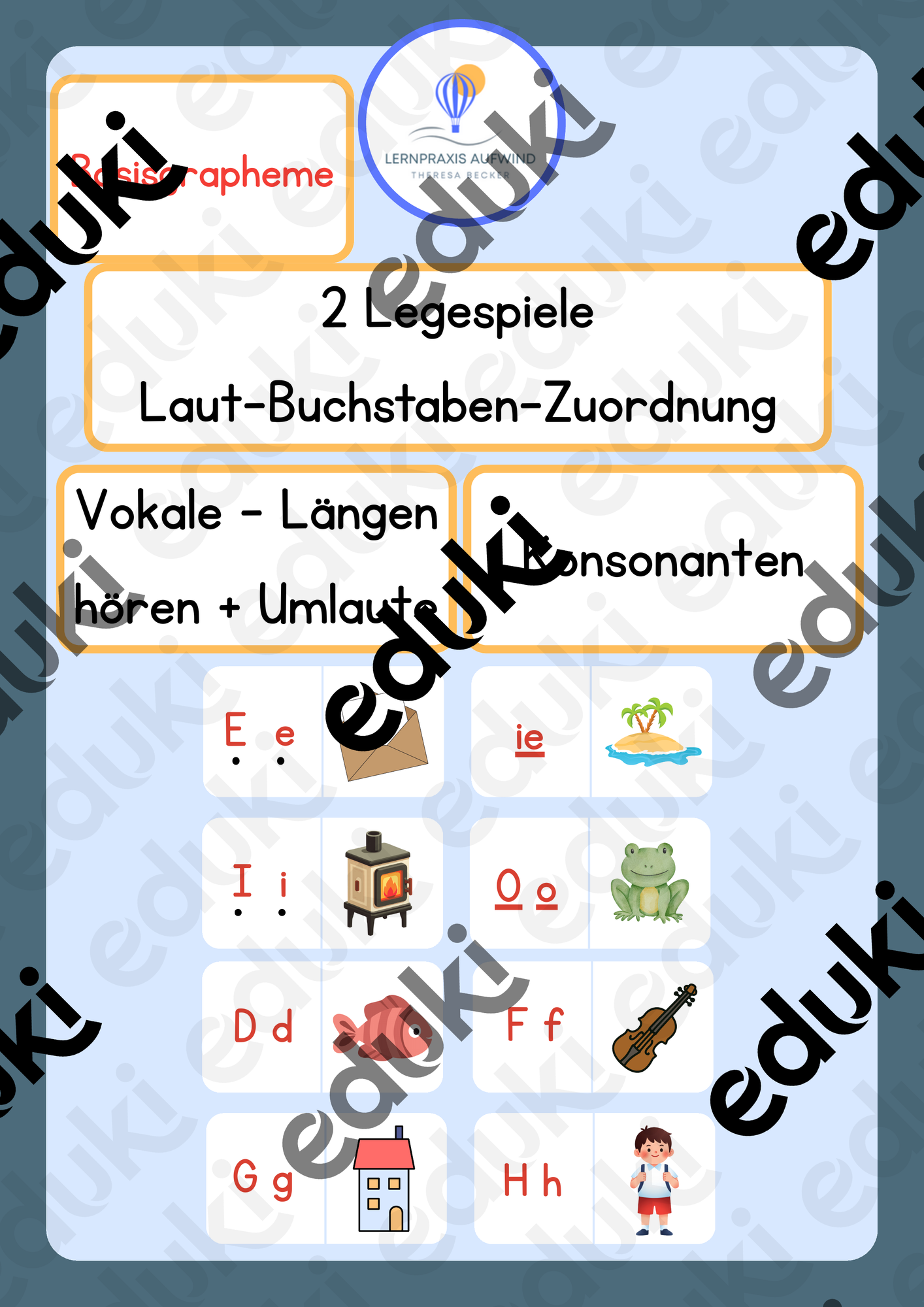 2 Legespiele - Laut-Buchstaben-Zuordnung - Vokale + Konsonanten ...