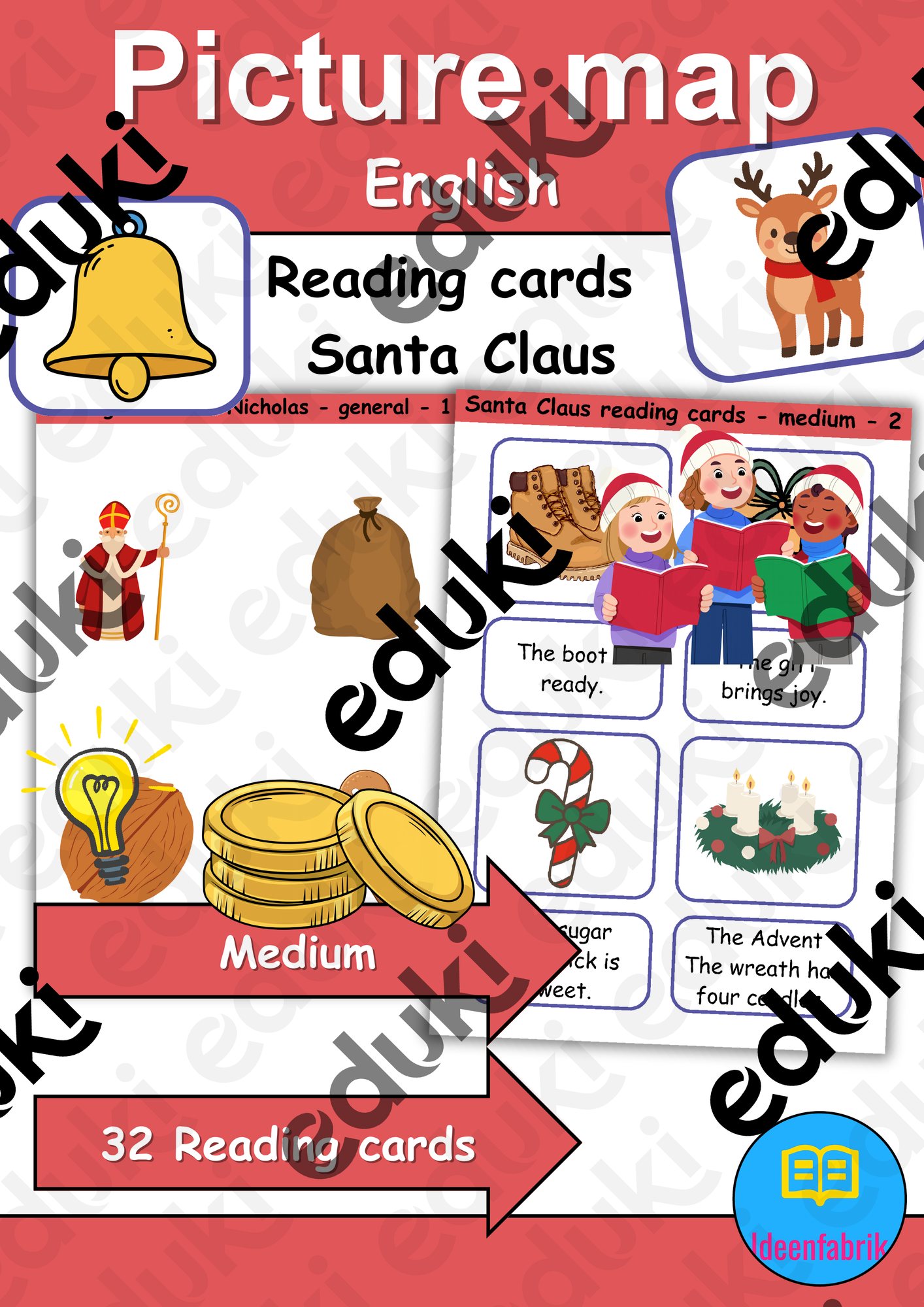 Lesekarten/Bildkarten - Nikolaus / Nicholas / Police (Medium ...