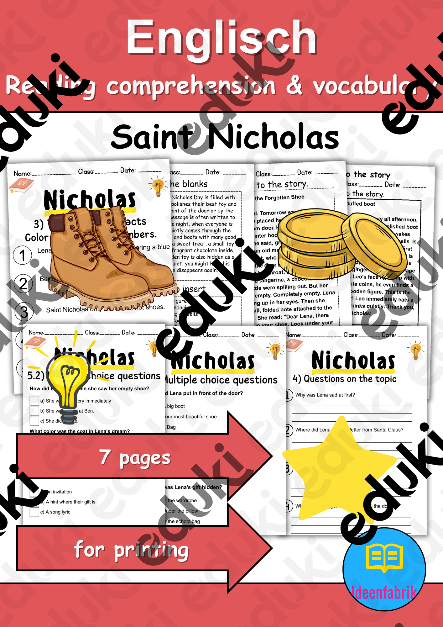 Nikolaus / Nicholas / Police: Reading comprehension & vocabulary ...