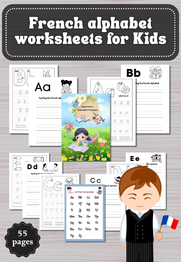 French alphabet worksheets for Kids – Unterrichtsmaterial im Fach Kita
