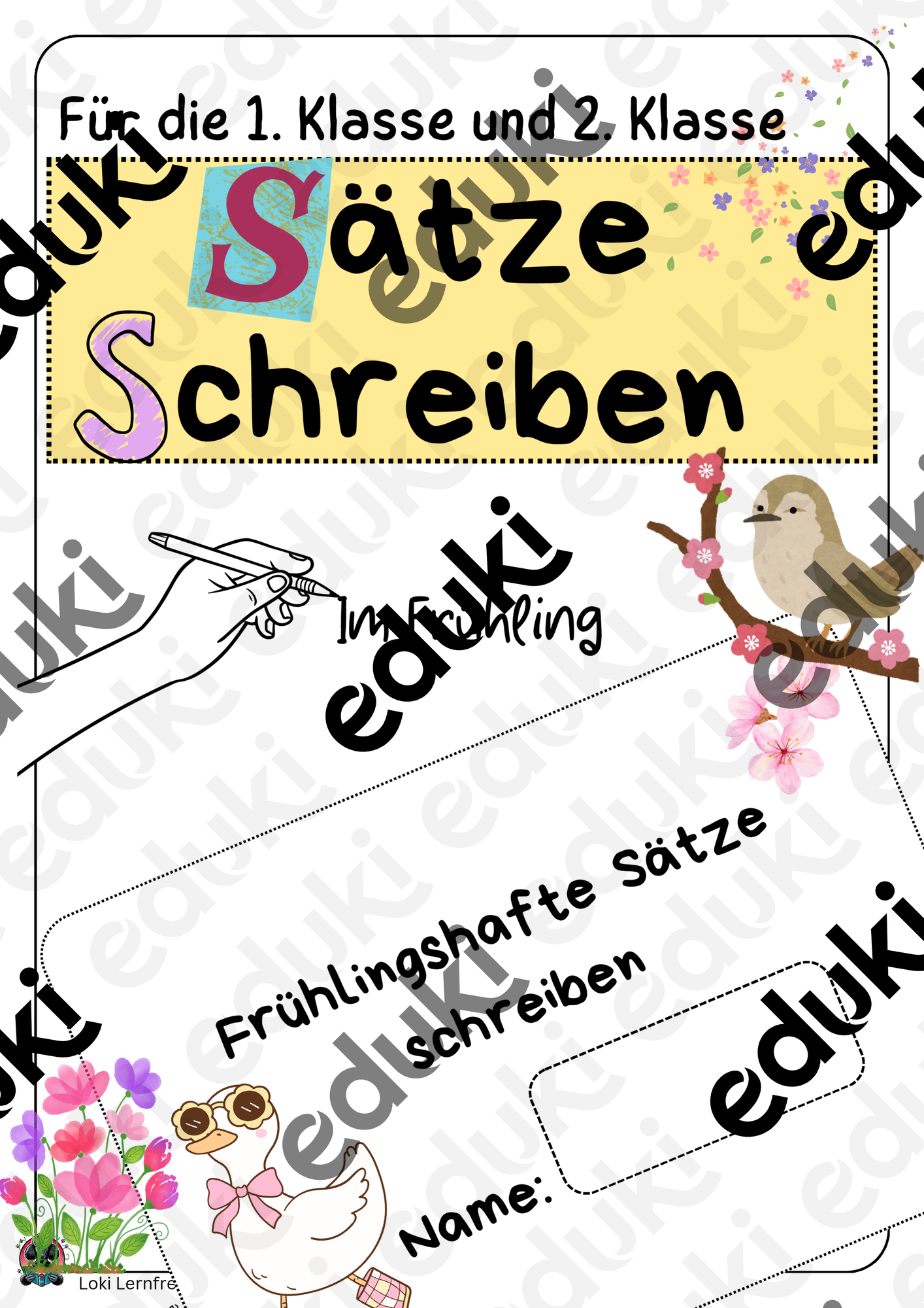 Freiarbeit - Erste Sätze schreiben - Frühling - für die erste und ...