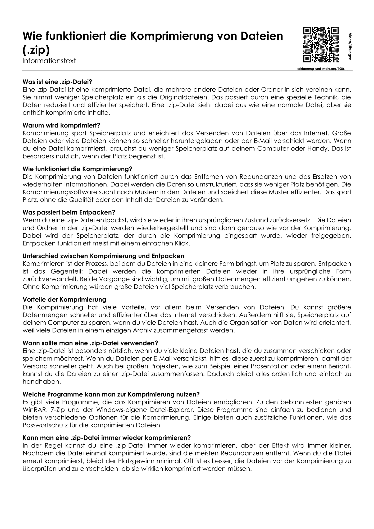 Wie funktioniert die Komprimierung von Dateien (.zip ...