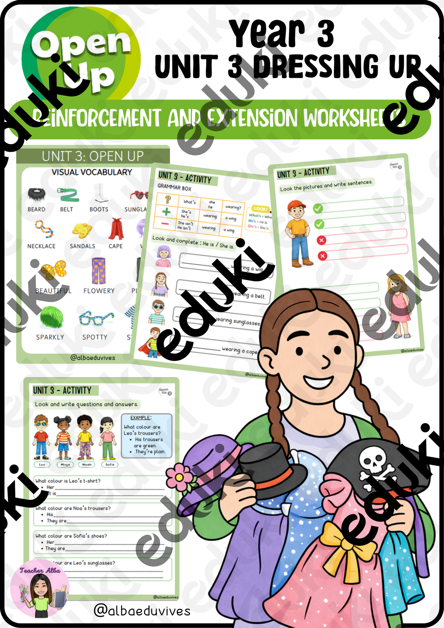 Open up 3 (Unit 3 Dressing up) - Ressource pédagogique pour ton cours de Anglais