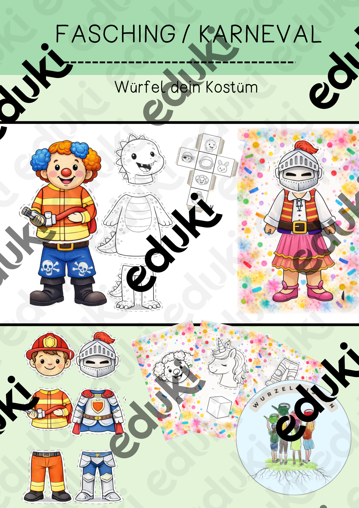 Fasching / Karneval / Mix & Match / Würfel dein Kostüm ...