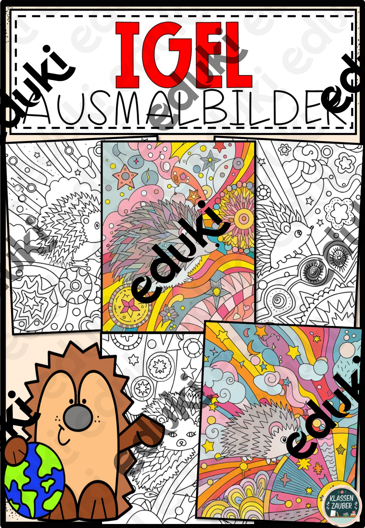 Igel Ausmalbilder – Perfekt für Kinder – Unterrichtsmaterial in den ...