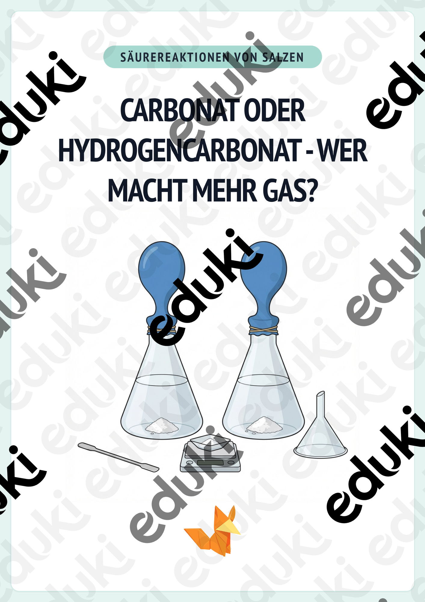 Experiment, Carbonate – Gas - Protokoll + Arbeitsblätter ...