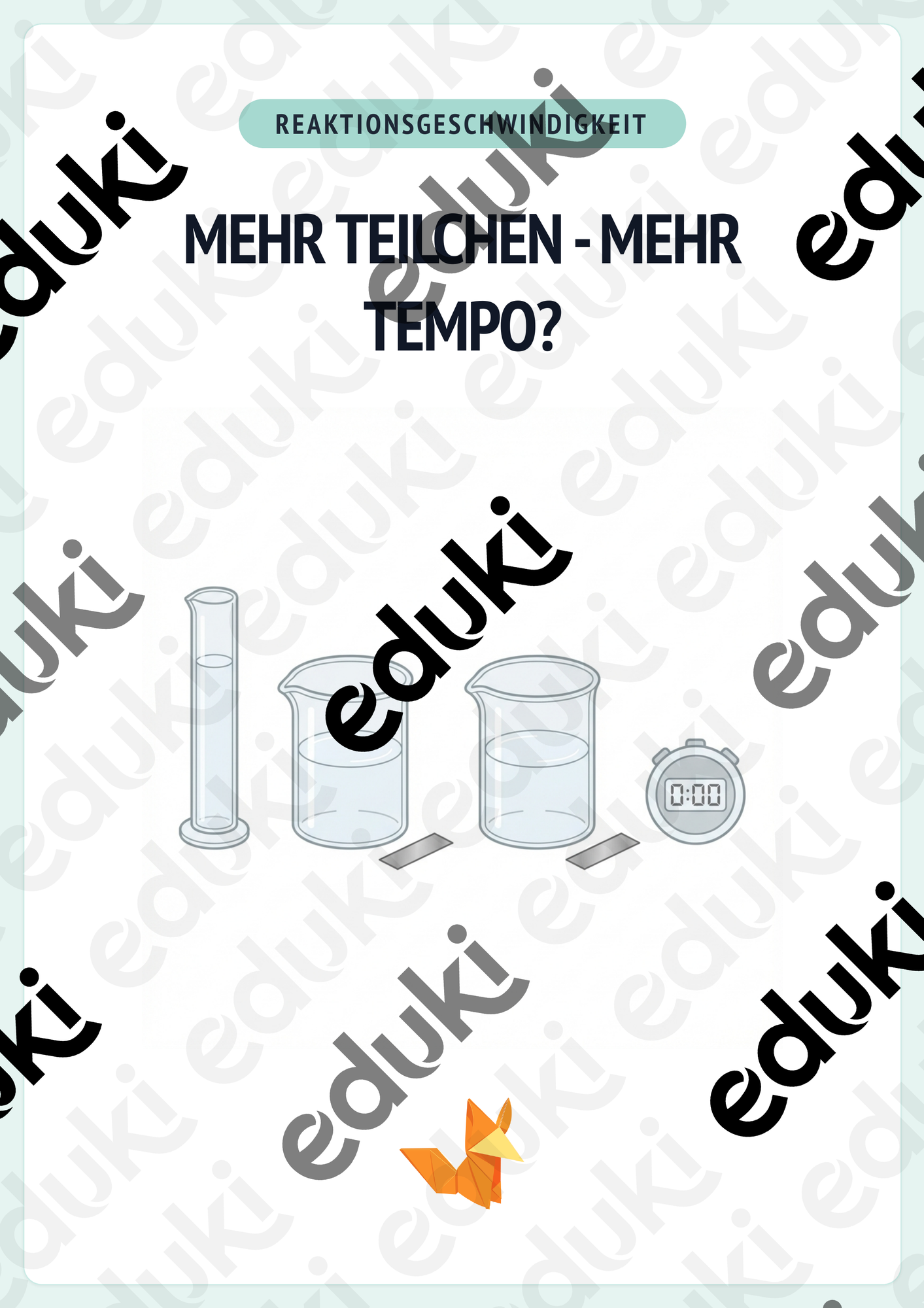 Teilchengeschwindigkeit - Reaktionsgeschwindikeit - Experiment + AB ...