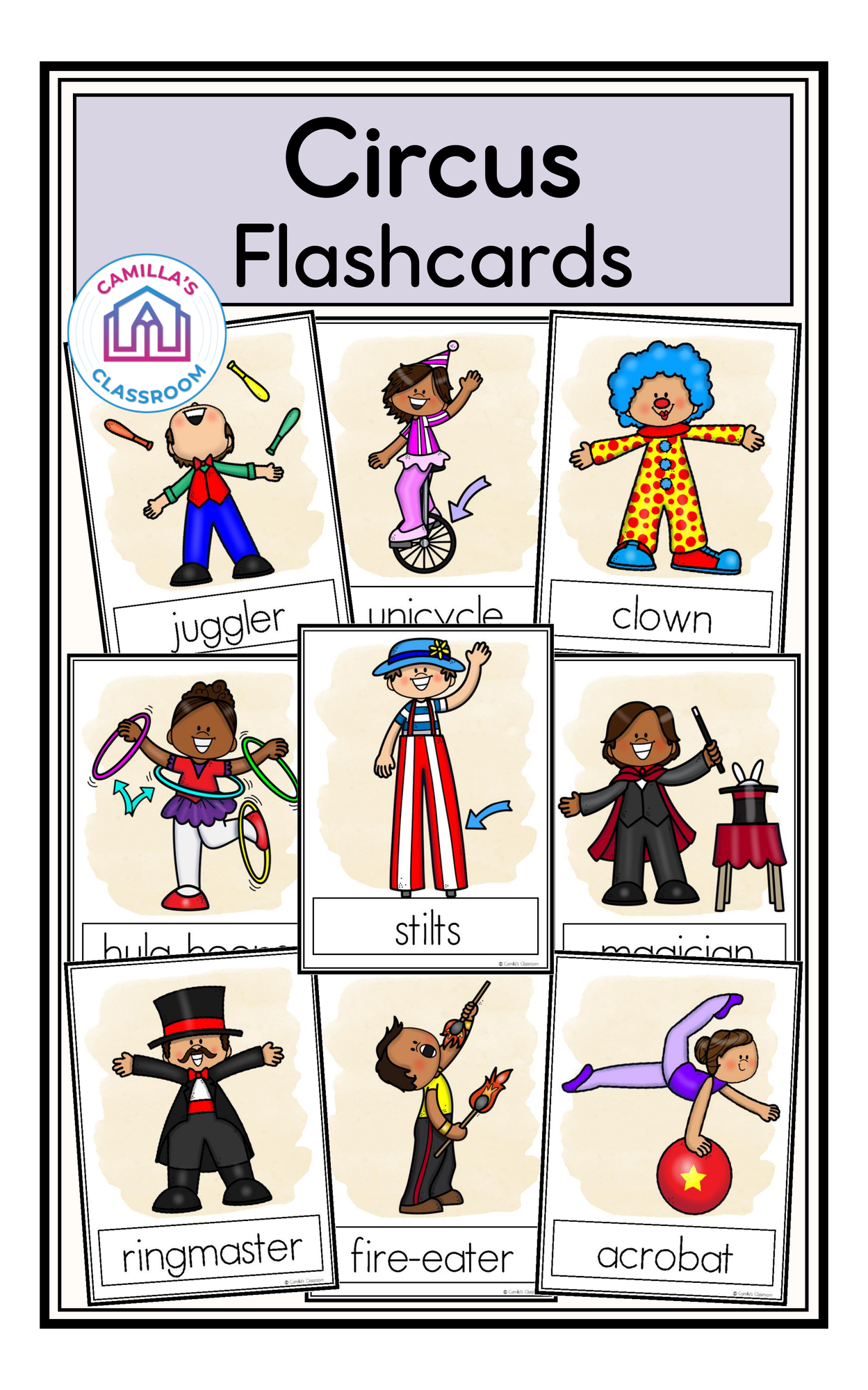 Circus Flashcards - Materiale didattico per la materia Inglese