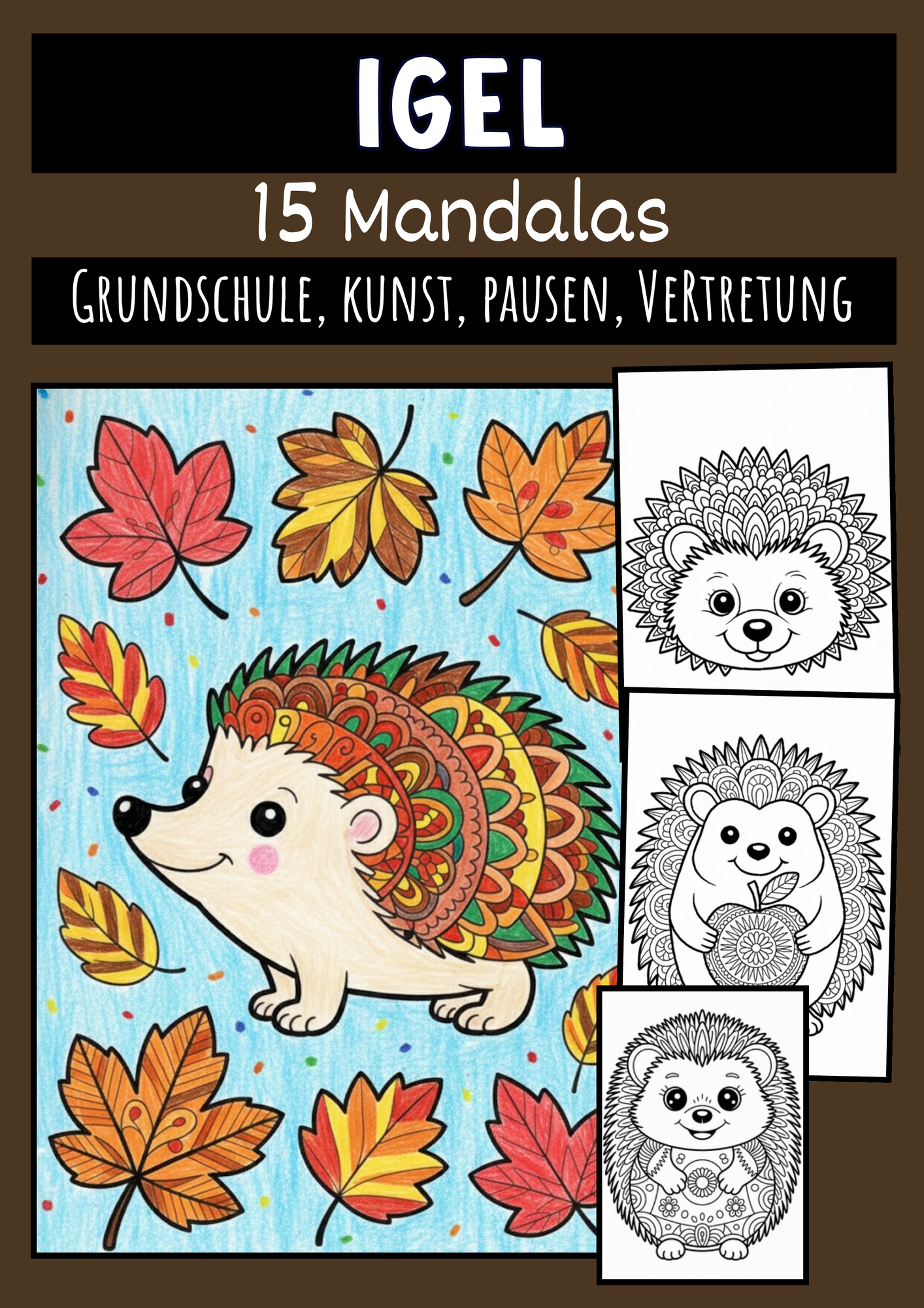Mandalas Igel Ausmalvorlagen für Klassen 1–6 – Unterrichtsmaterial im ...