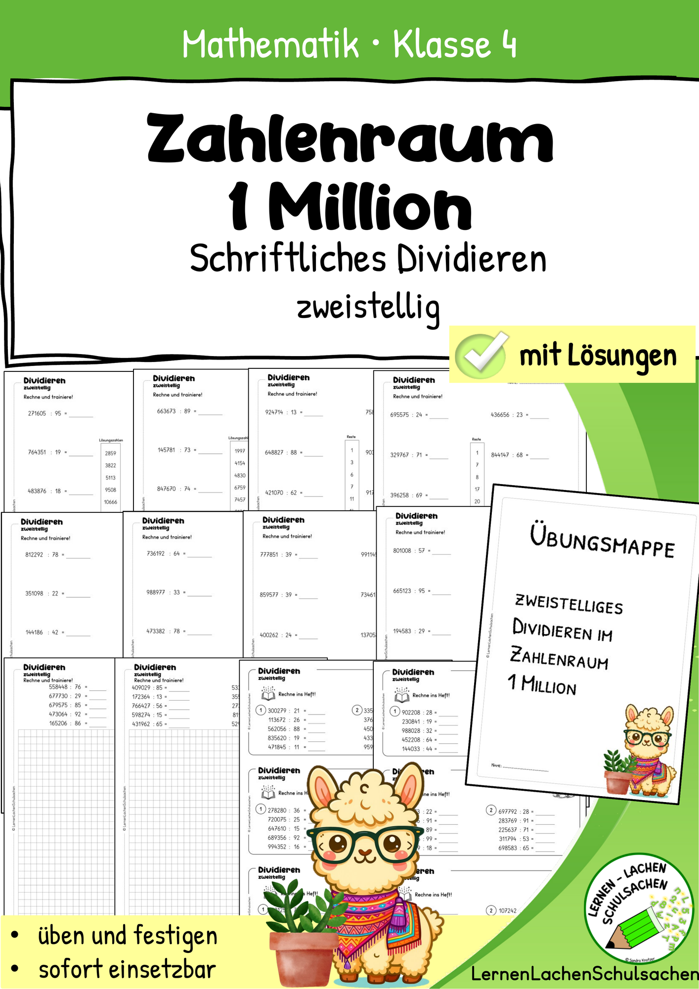 Zahlenraum 1 Million – Schriftliches Dividieren zweistellig ...