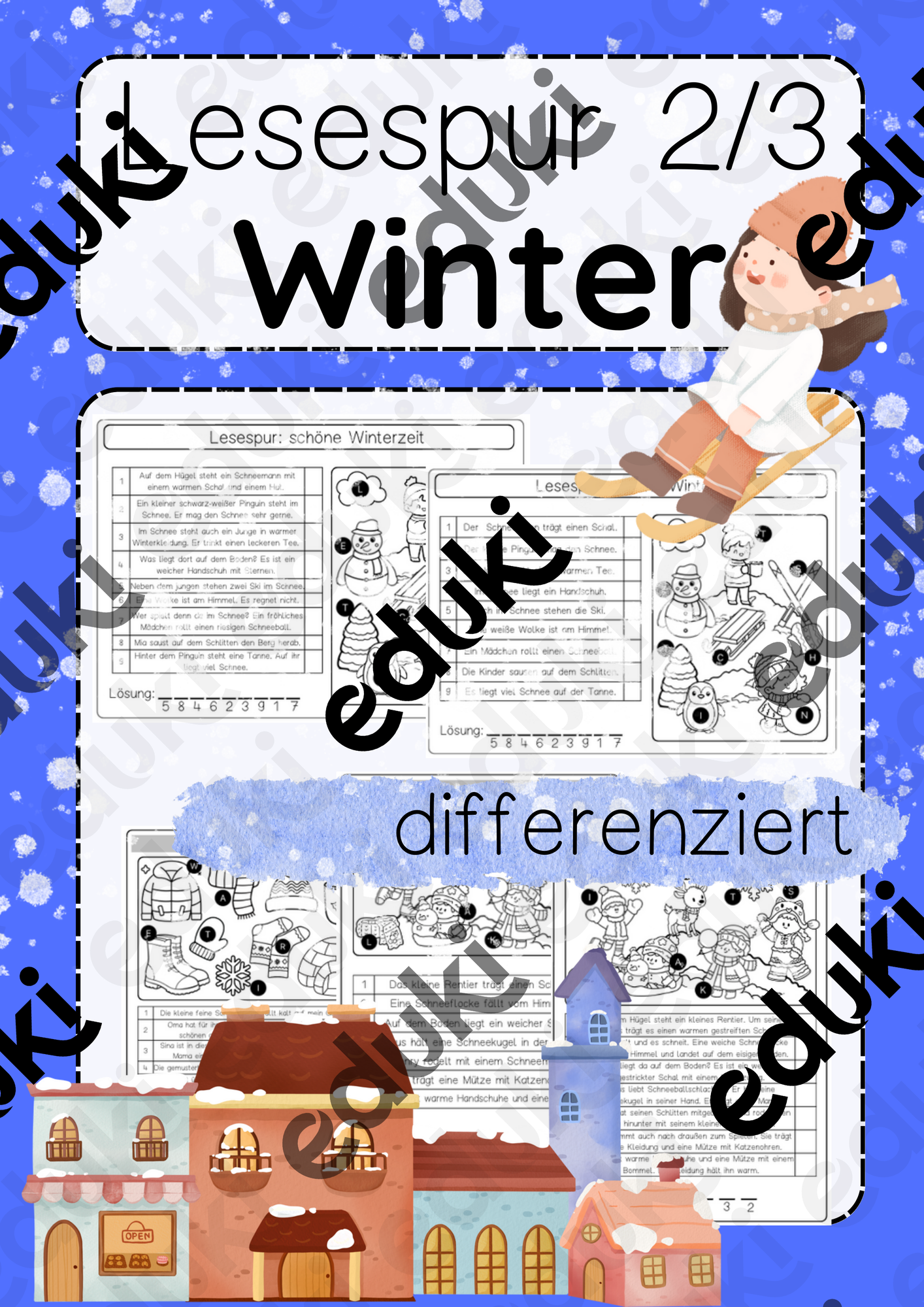 Lesespur Winter Klasse 2 & 3 Deutsch Leserätsel lesen ...