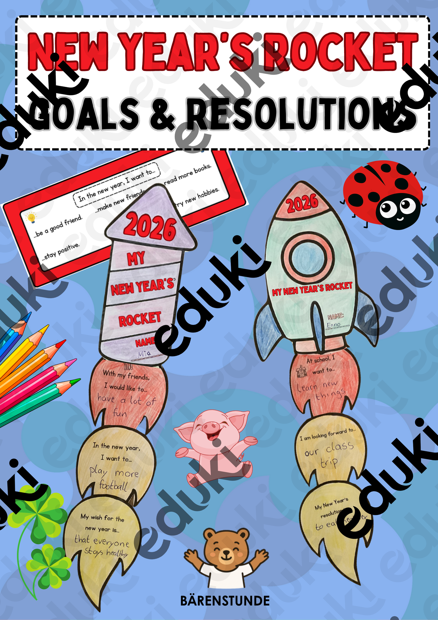 My New Year's Rocket Craftivity (Englisch Grundschule ...