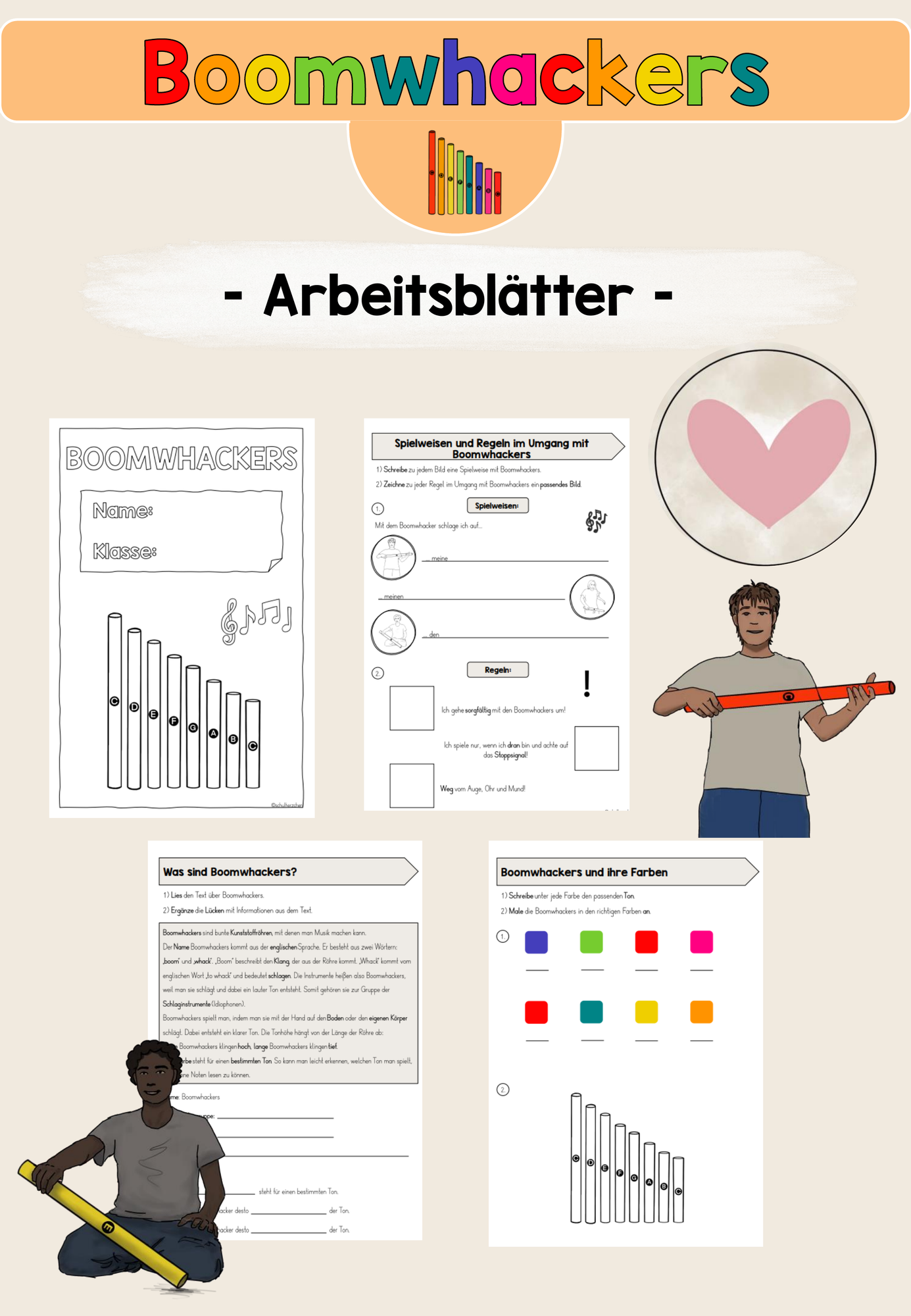 Boomwhackers - Arbeitsblätter zur Einführung – Unterrichtsmaterial im ...