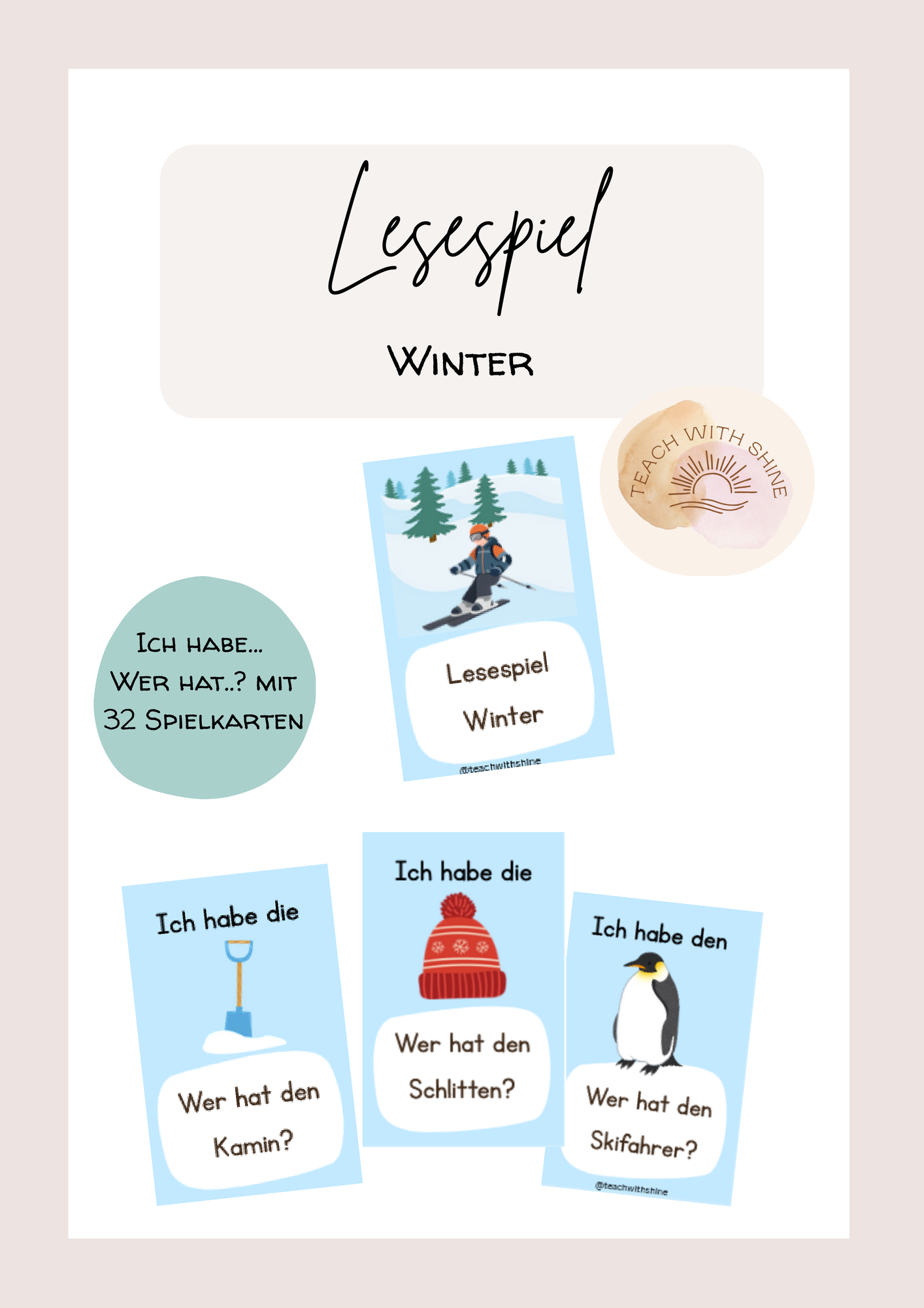Lesespiel: Winter- Ich habe...Wer hat..? – Unterrichtsmaterial in den ...
