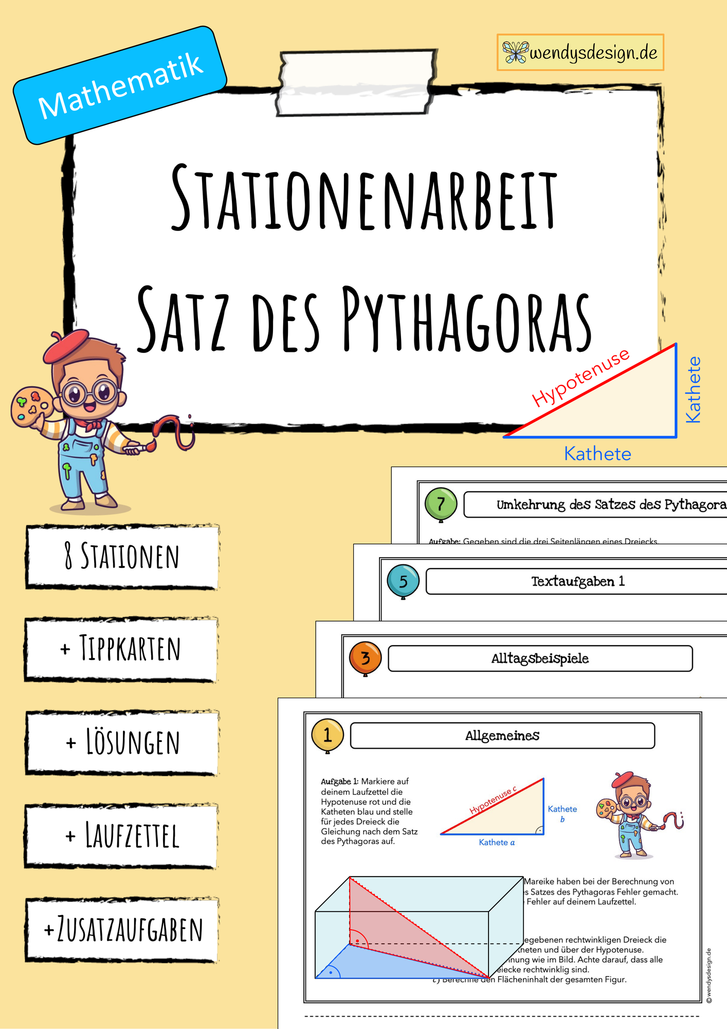 SATZ DES PYTHAGORAS - Lerntheke – Unterrichtsmaterial im Fach Mathematik