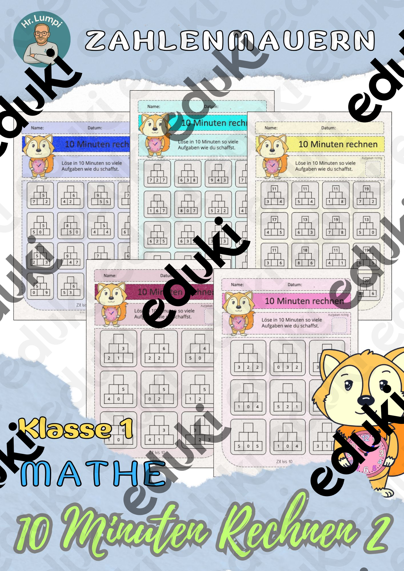 10 Minuten rechnen 2 Zahlenmauern ZR 20 – Unterrichtsmaterial im Fach ...