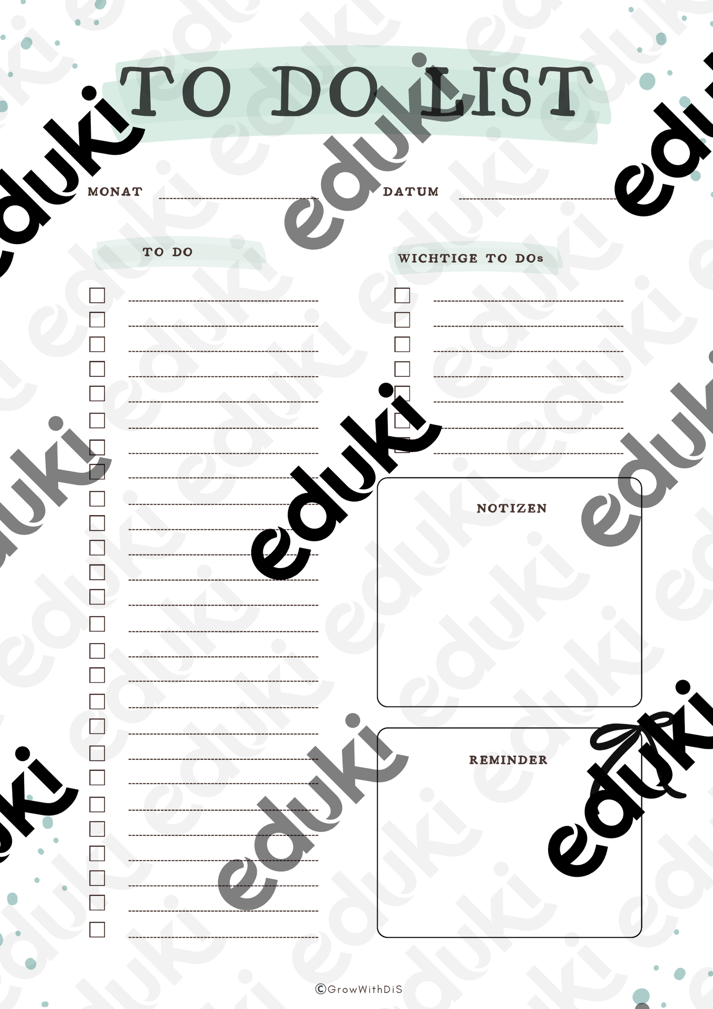 Freebie To Do List 📝🎀 – Unterrichtsmaterial im Fach Fachübergreifendes