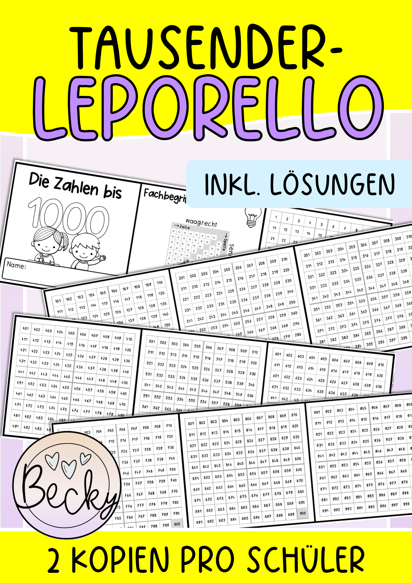 Tausenderleporello (Tausenderbuch, Hunderterfelder ...