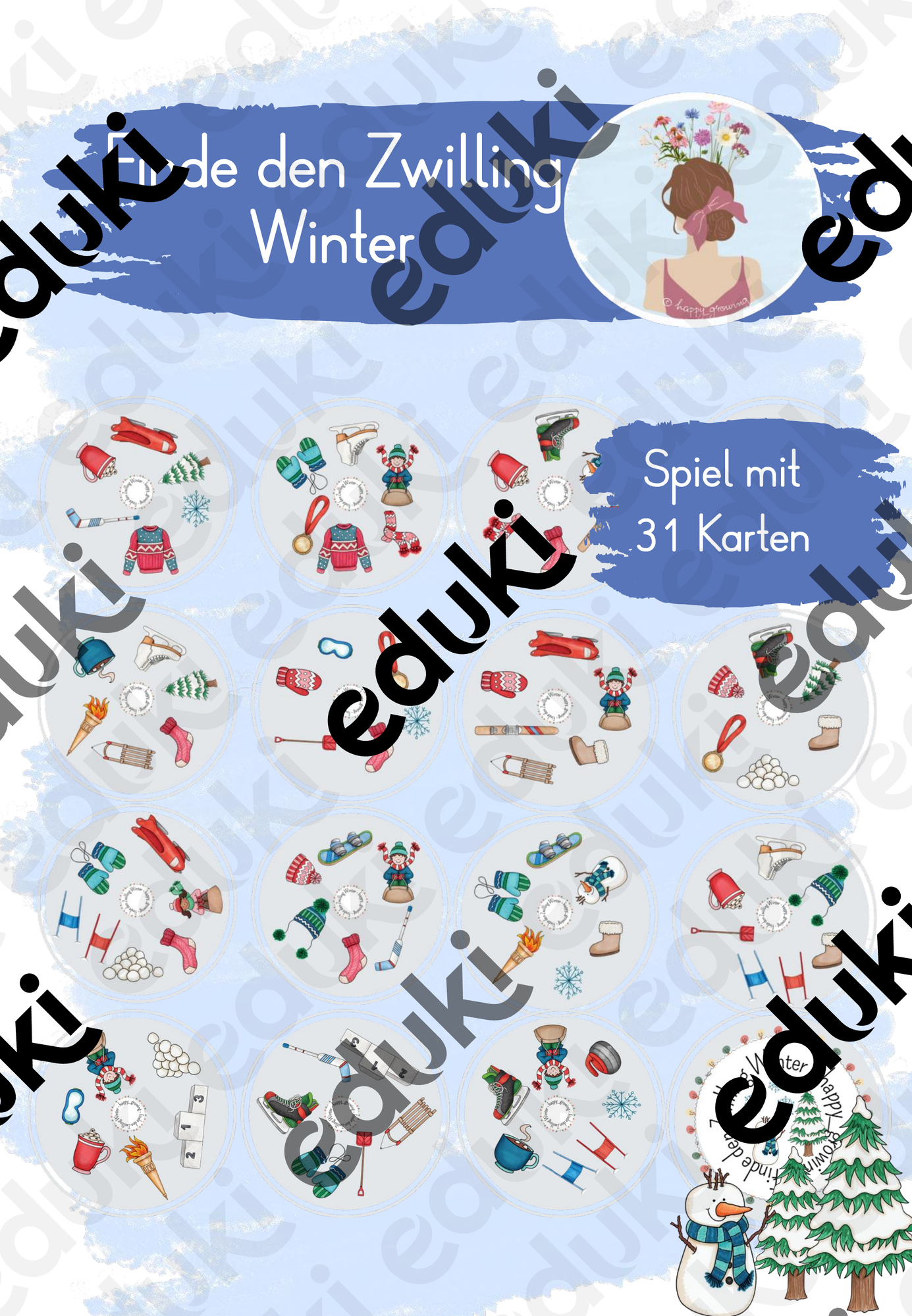 Spiel - Finde den Zwilling Winter – Unterrichtsmaterial im Fach Deutsch