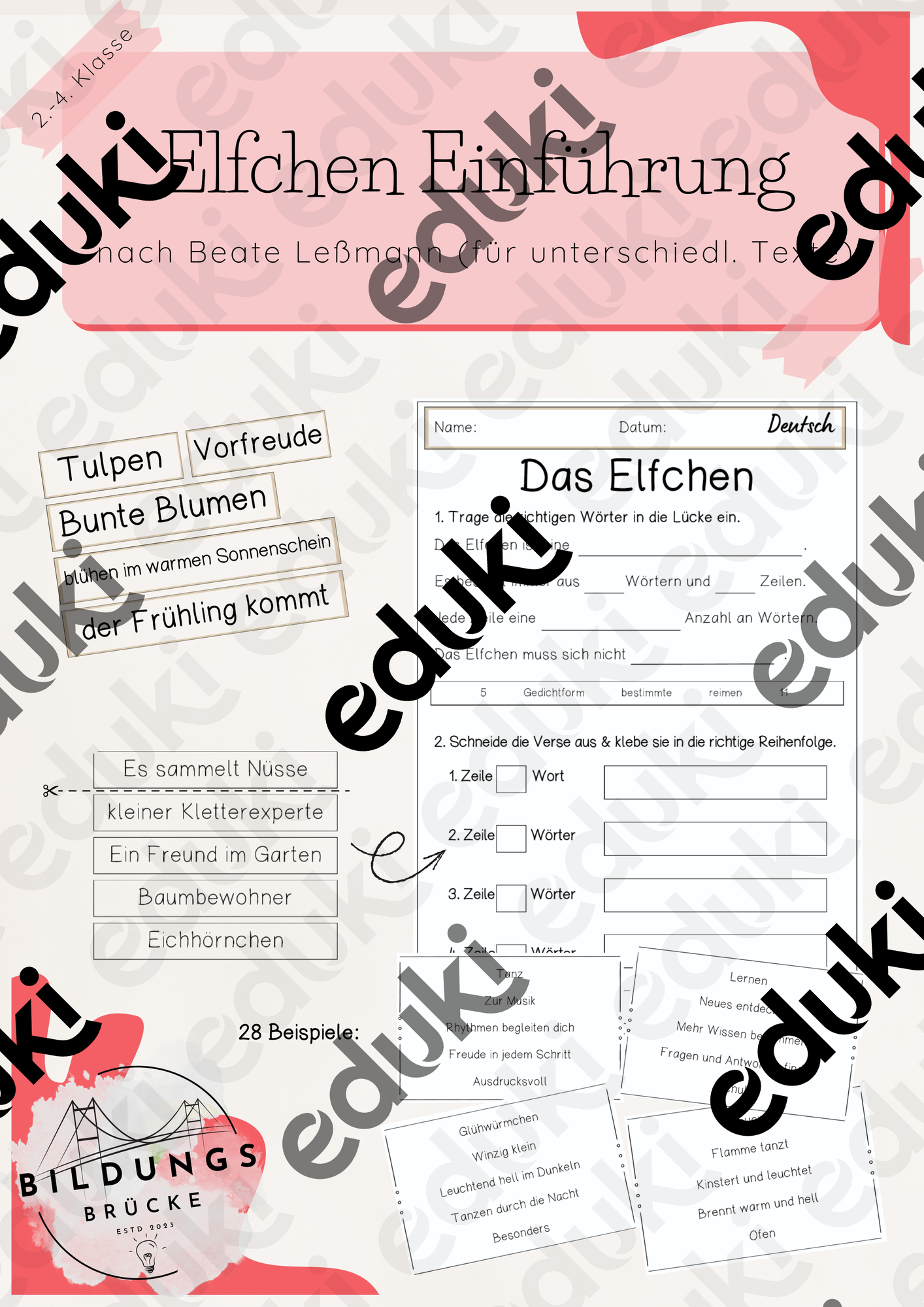 Einführung Elfchen (Gedichte) – Unterrichtsmaterial im Fach Deutsch