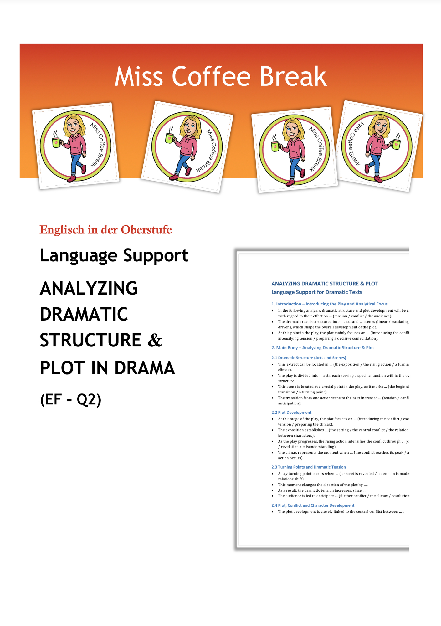 Analyzing Structure & Plot in Drama – Language Support – Unterrichtsmaterial im Fach Englisch