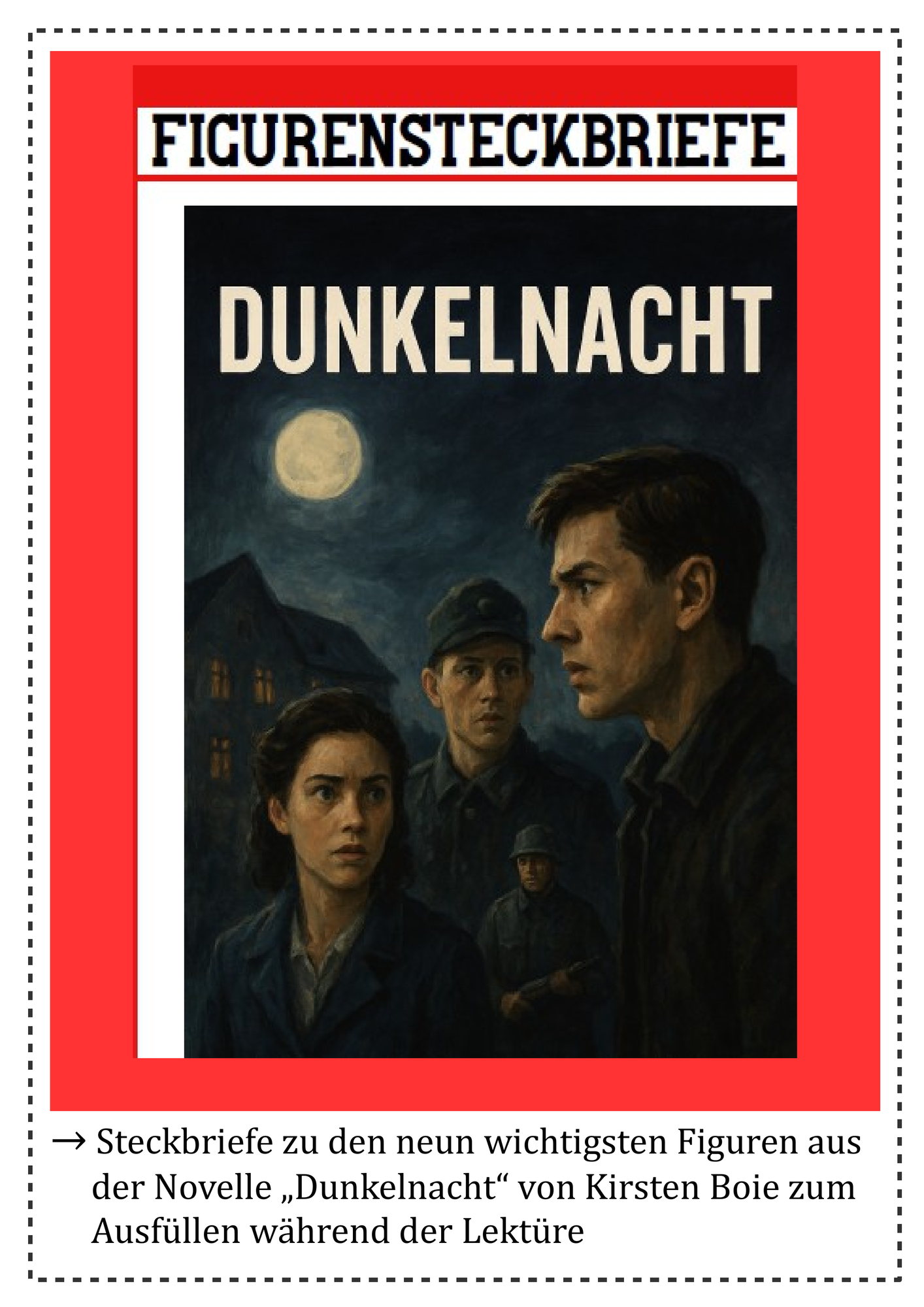 "Dunkelnacht" (Kirsten Boie) Figurensteckbriefe – Unterrichtsmaterial ...